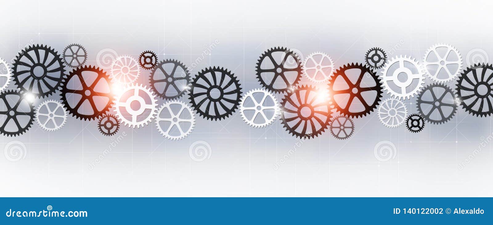 Process gears banner stock illustration. Illustration of banner - 140122002