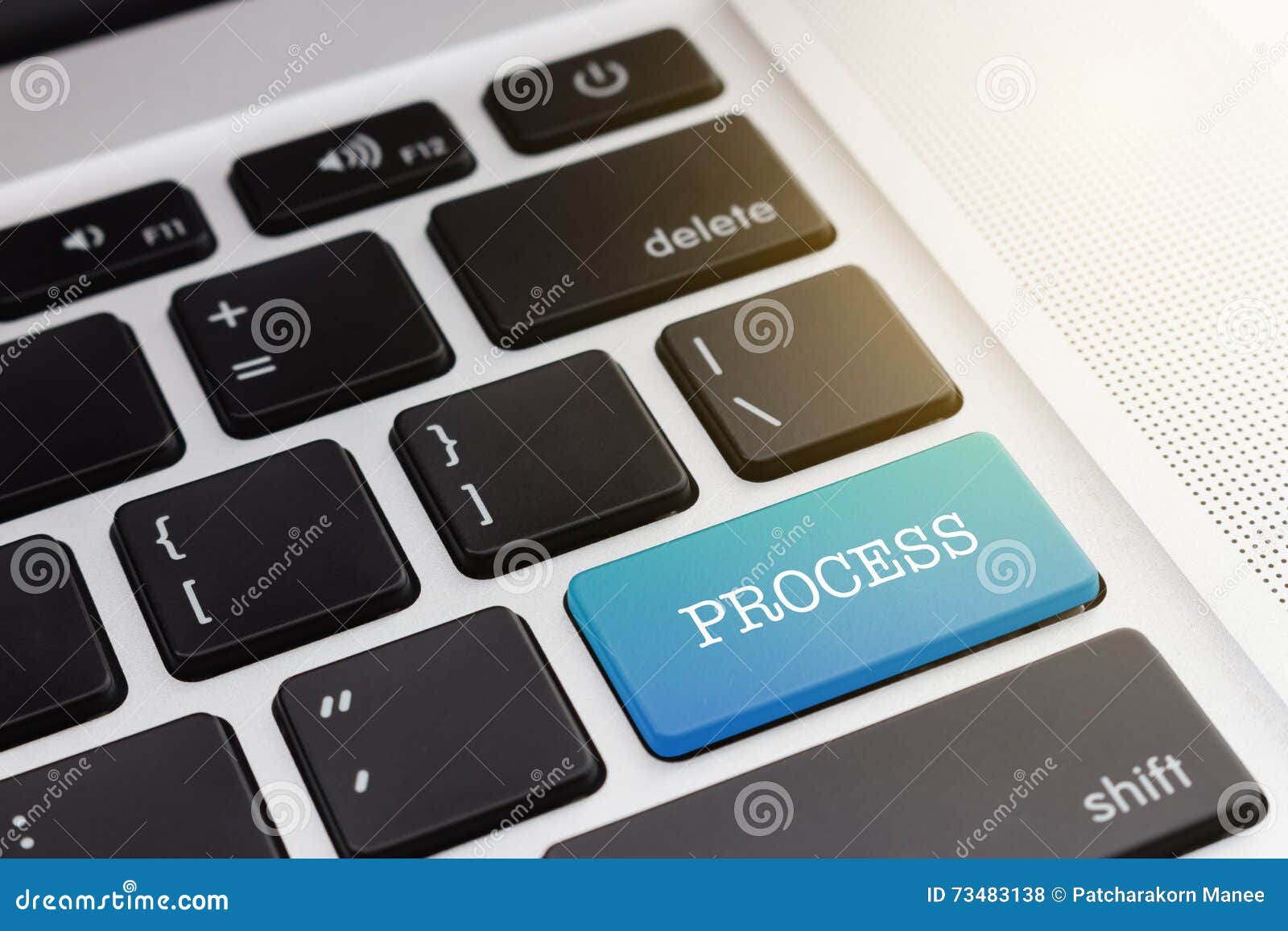 PROCESS : Green Button Keyboard Computer Stock Photo - Image of ...