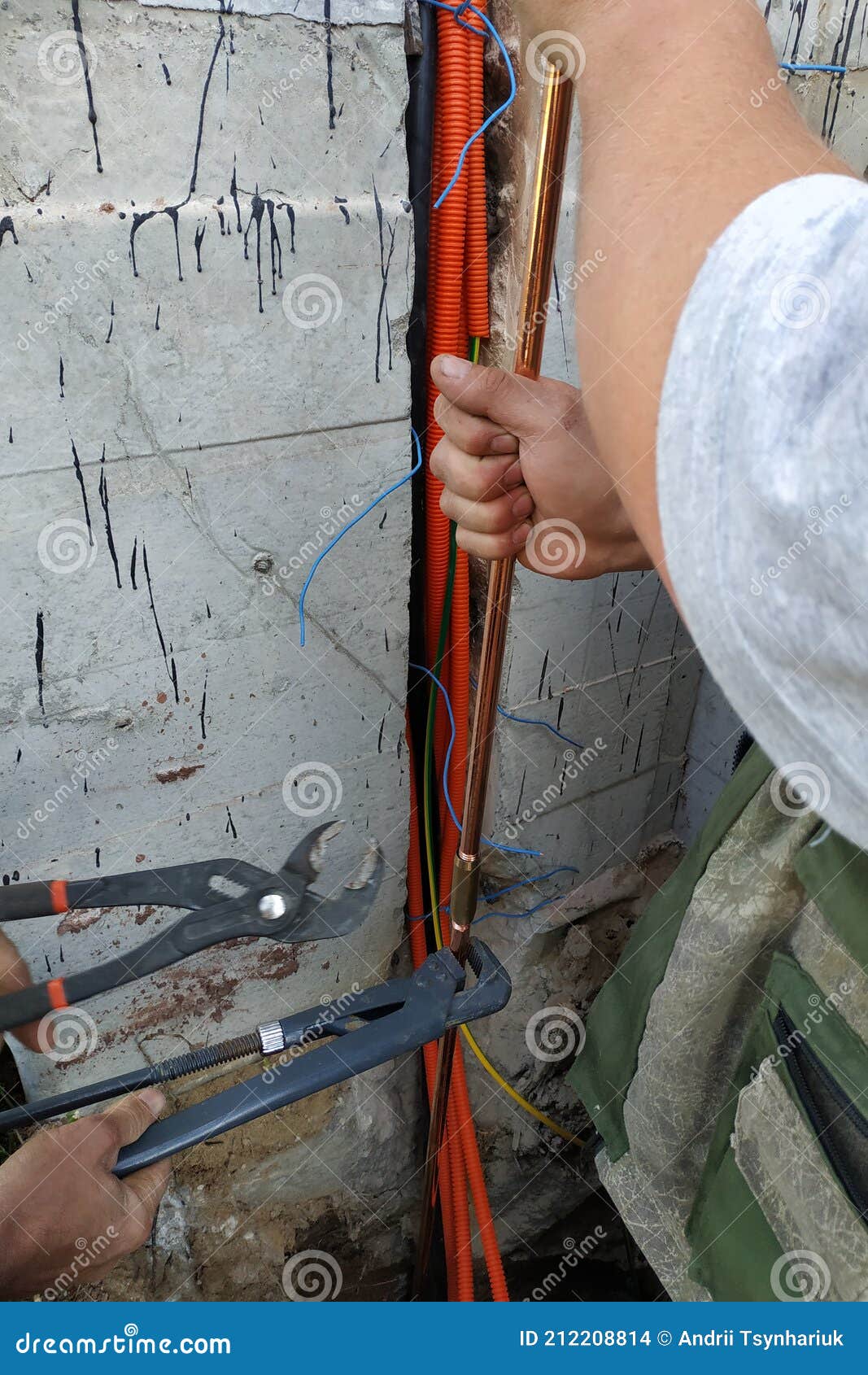 The Process of Grounding Electrical Installations and Devices, Mounting ...