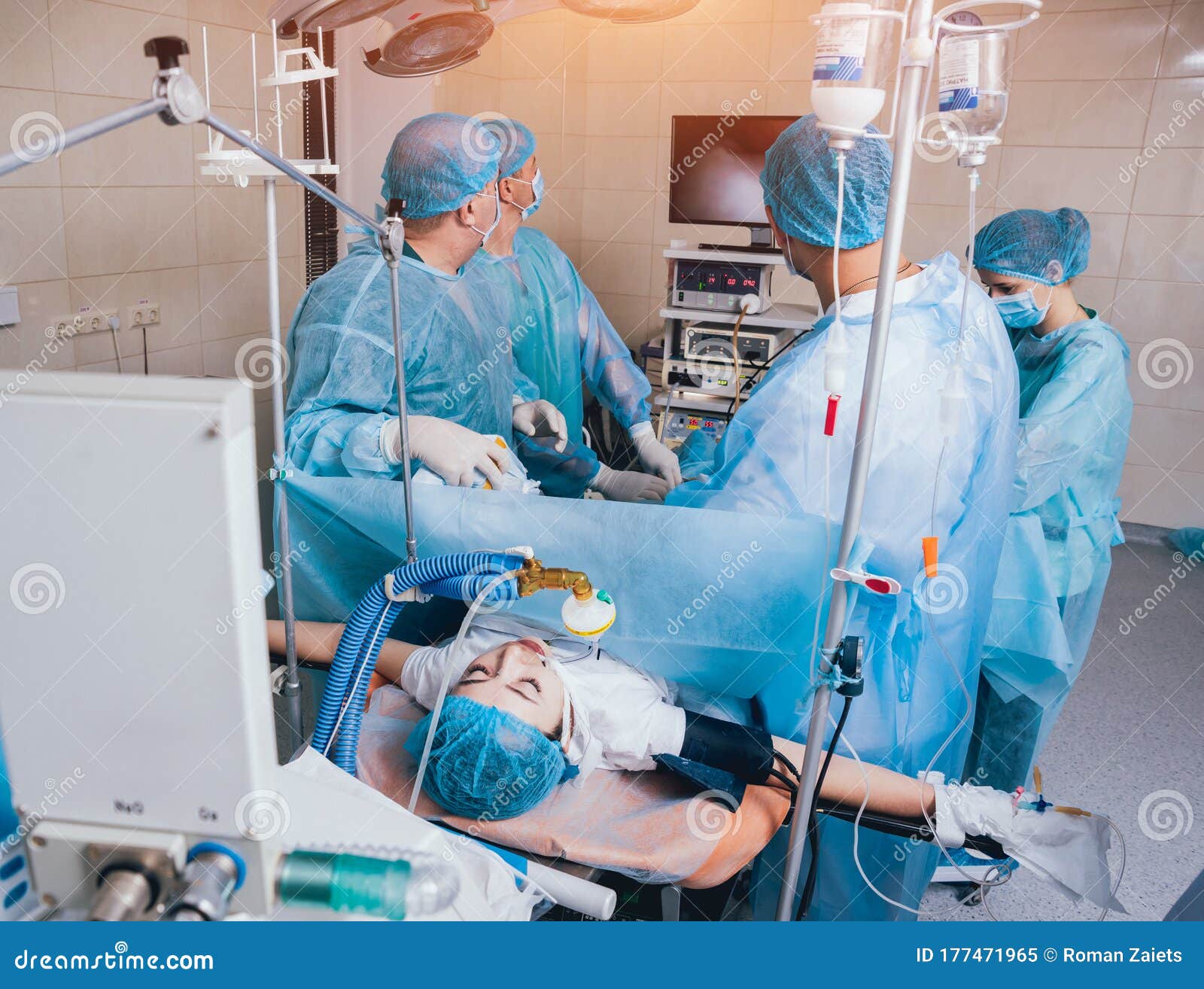 Process Of Gynecological Surgery Operation Using Laparoscopic Equipment ...