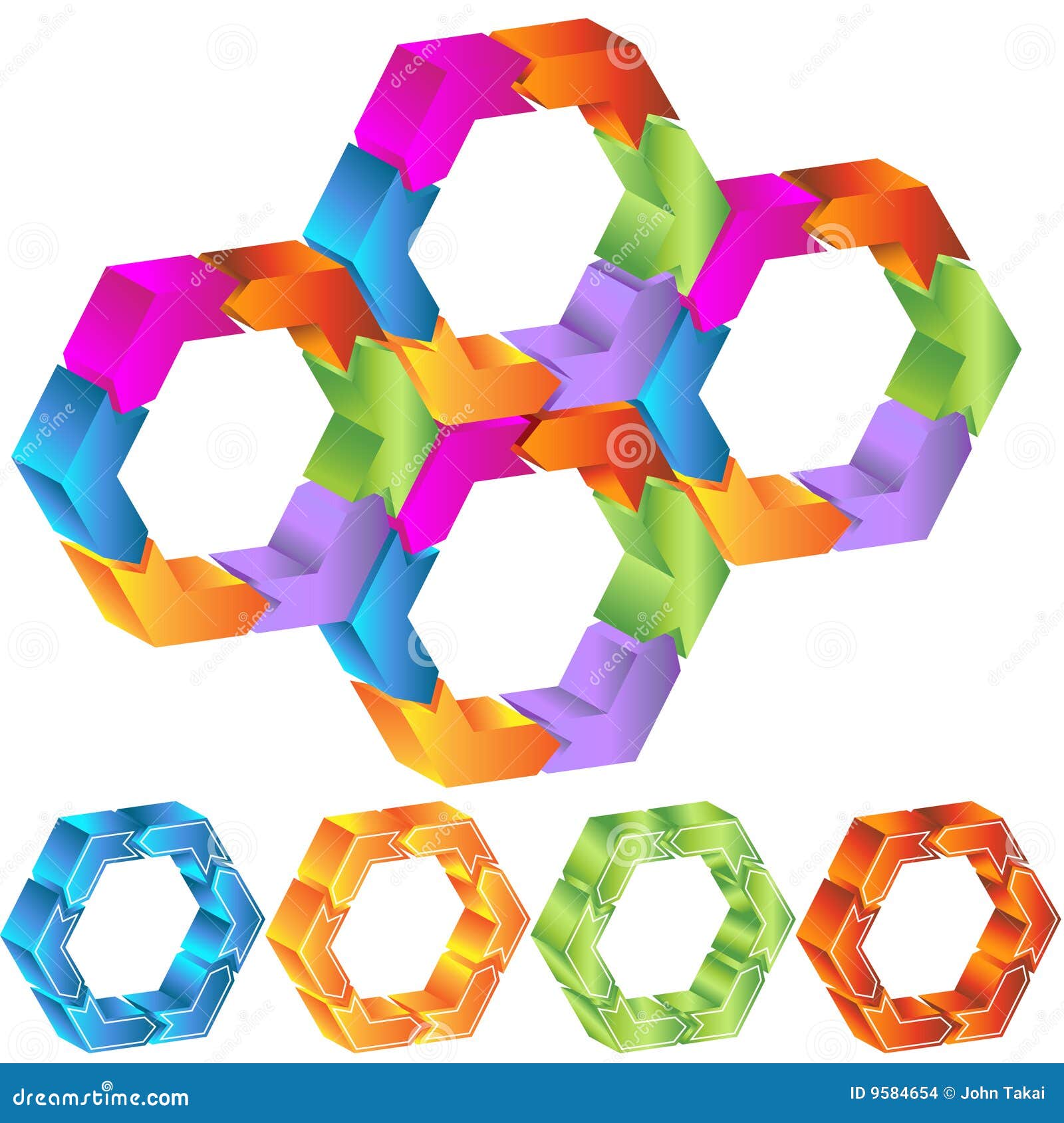 Process Hexagon Diagram stock vector. Illustration of hexagon - 9584654