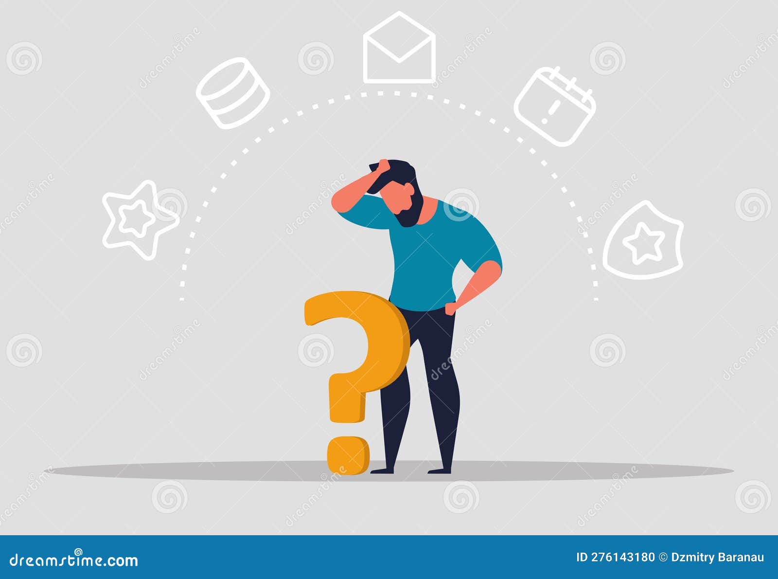 The Process of Human Thinking. a Man Thinks and Solves Problems ...