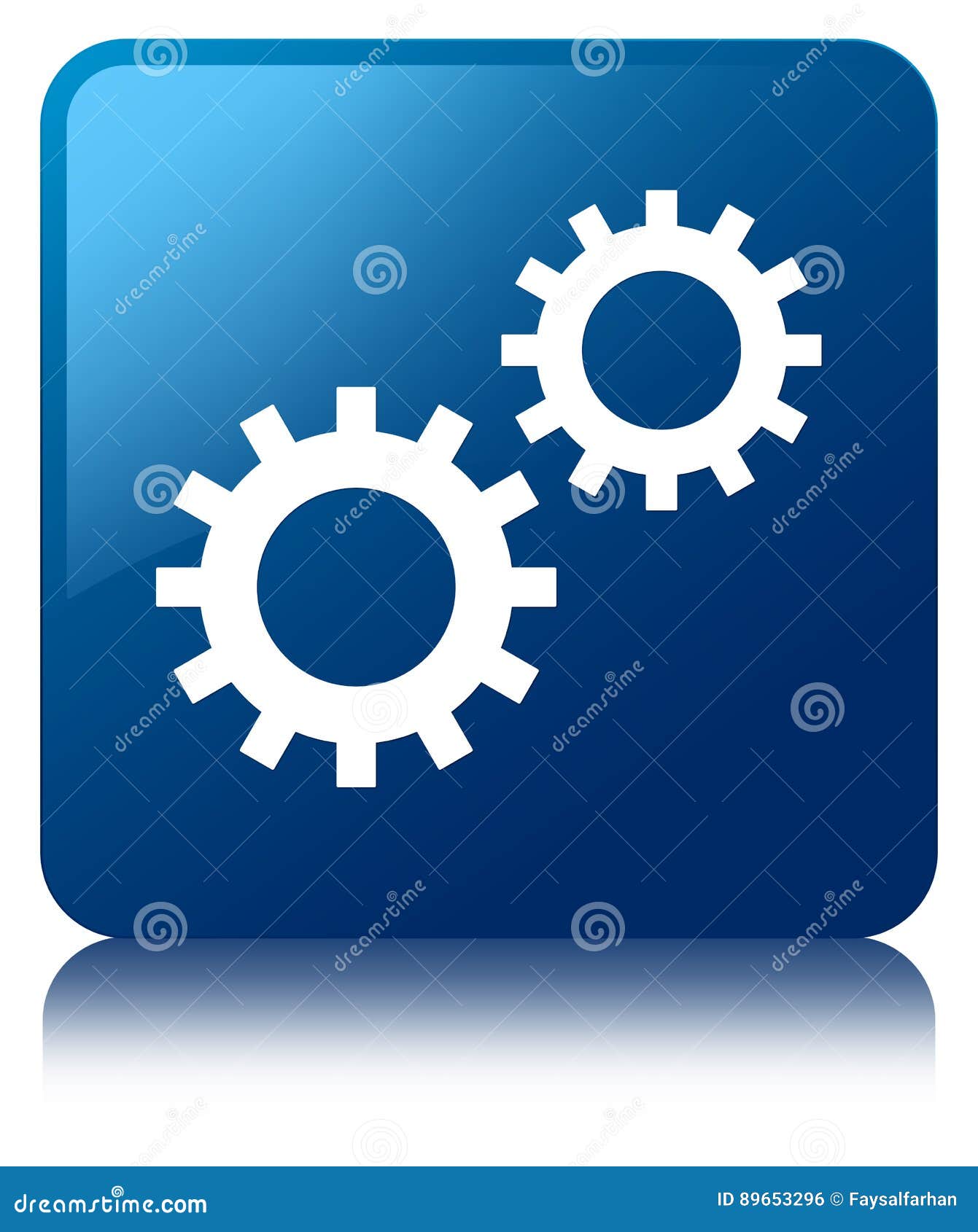 Process Icon Blue Square Button Stock Illustration - Illustration of ...
