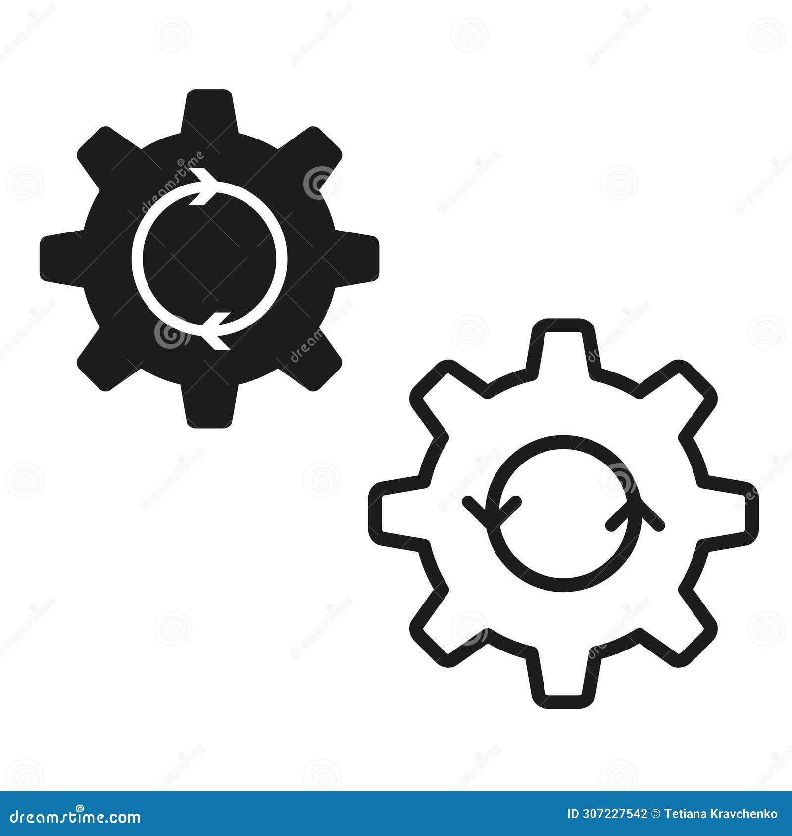 Process Icon. Cogwheel with Arrows Process Symbol. Gear and Arrows ...
