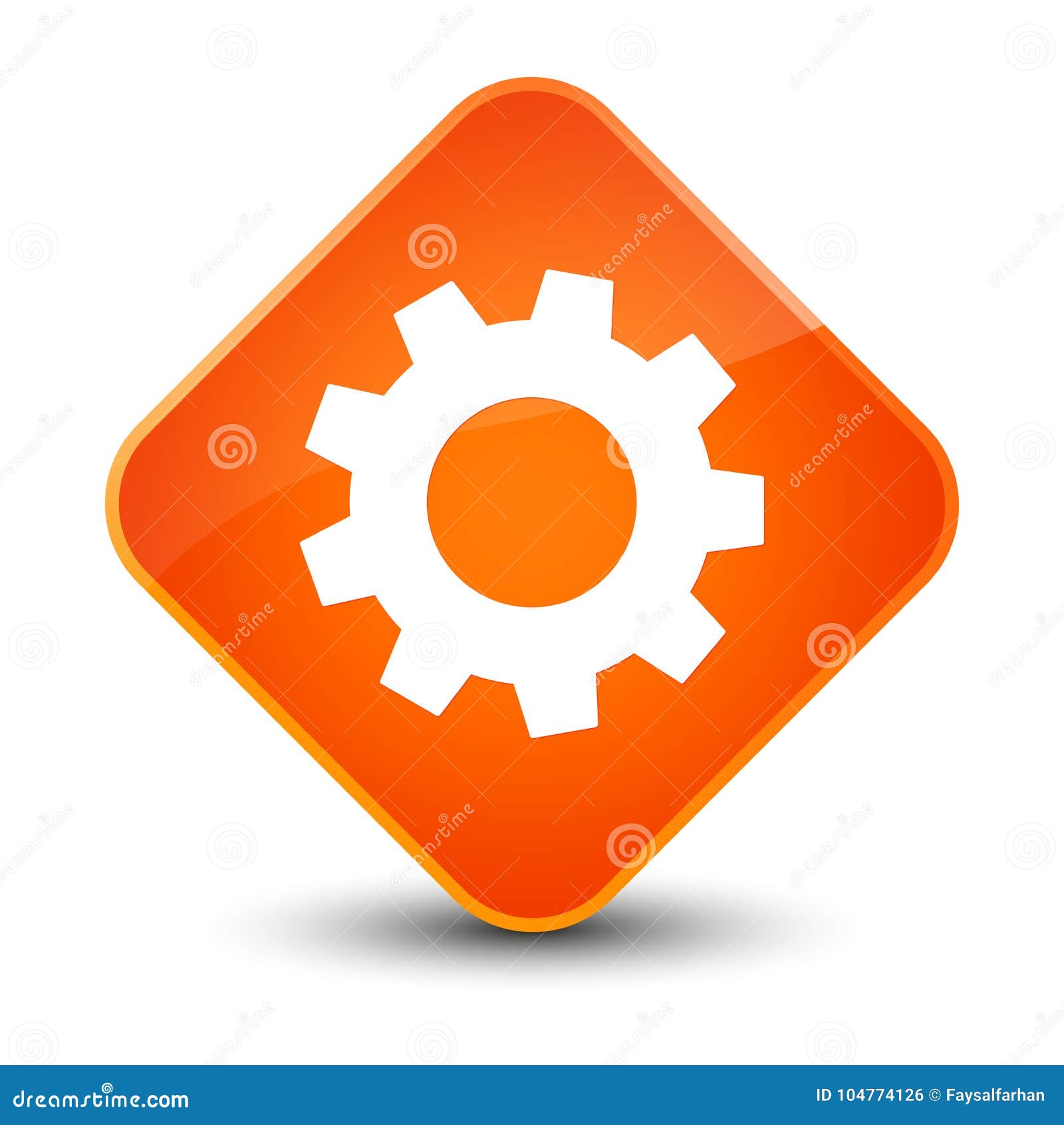 Process Icon Elegant Orange Diamond Button Stock Illustration ...