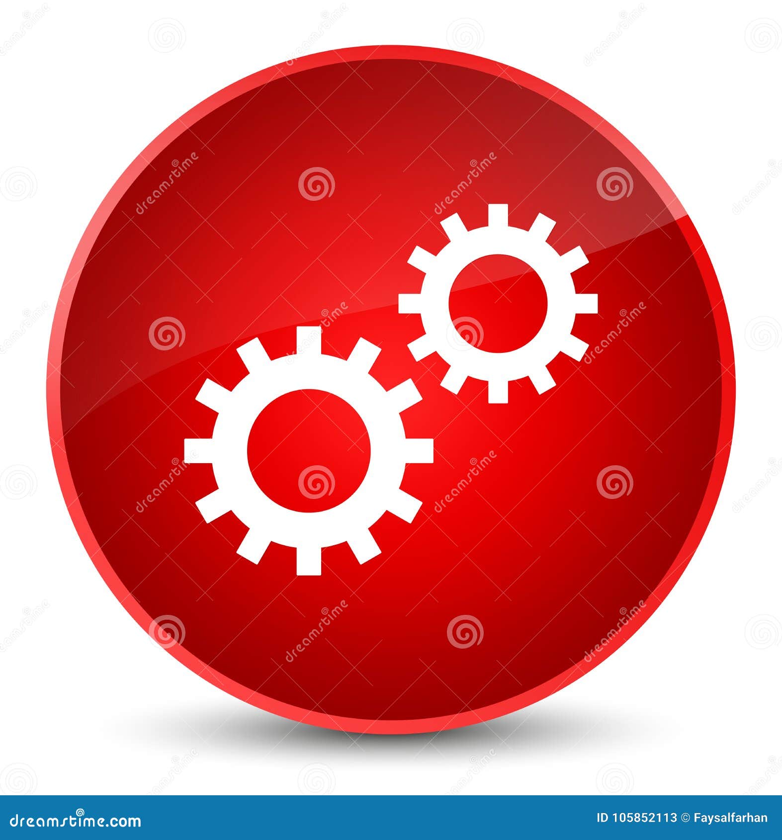 Process Icon Elegant Red Round Button Stock Illustration - Illustration ...