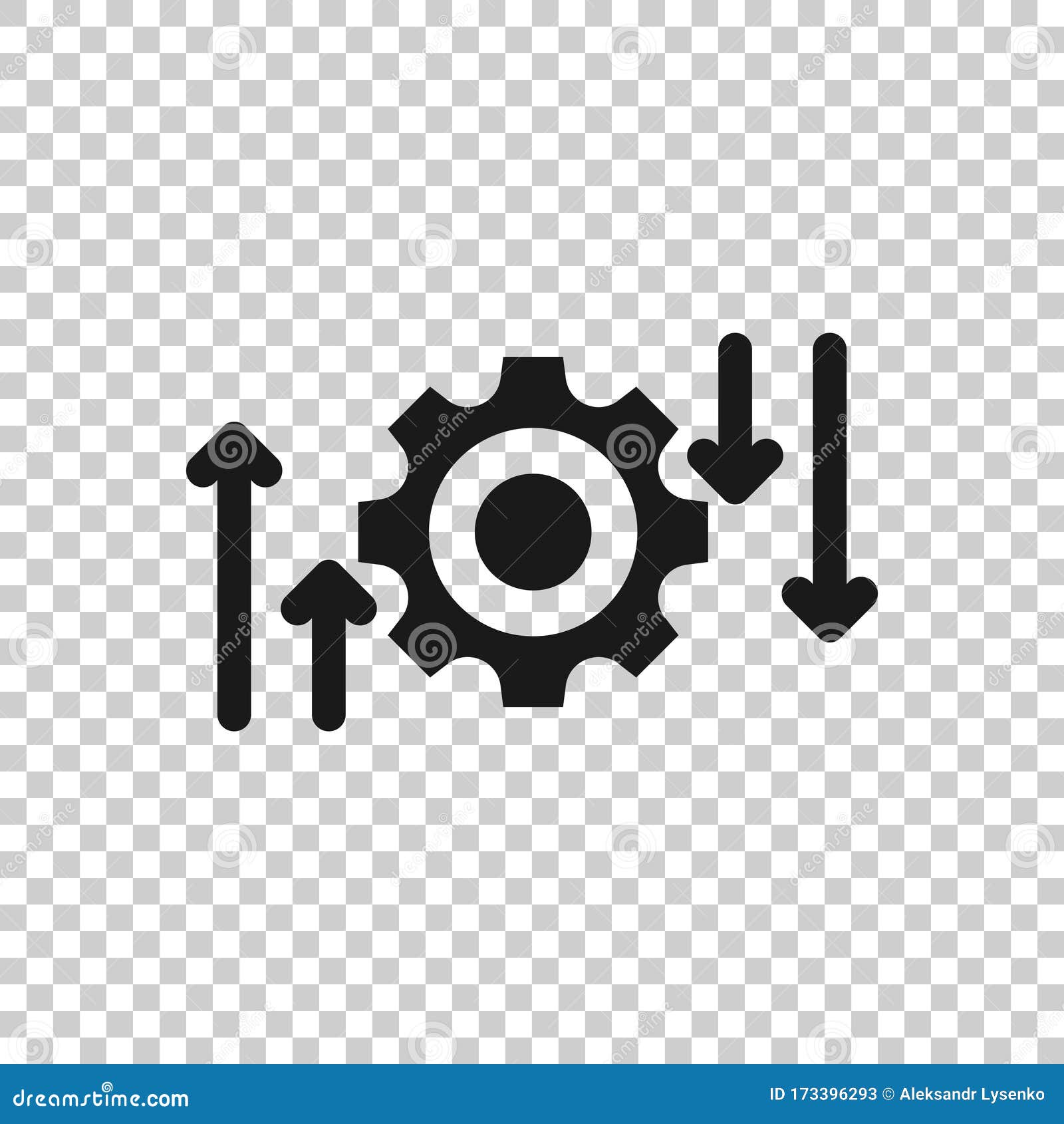 Process Icon in Flat Style. Arrow and Gear Vector Illustration on White ...