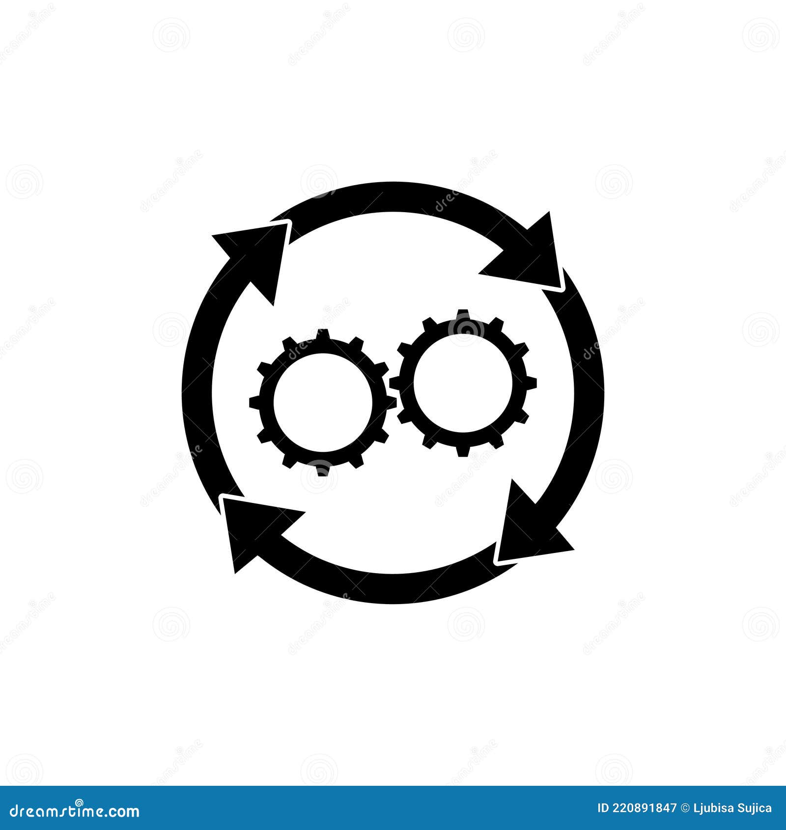 Process Icon in Flat Style Isolated on White Background Stock Vector ...