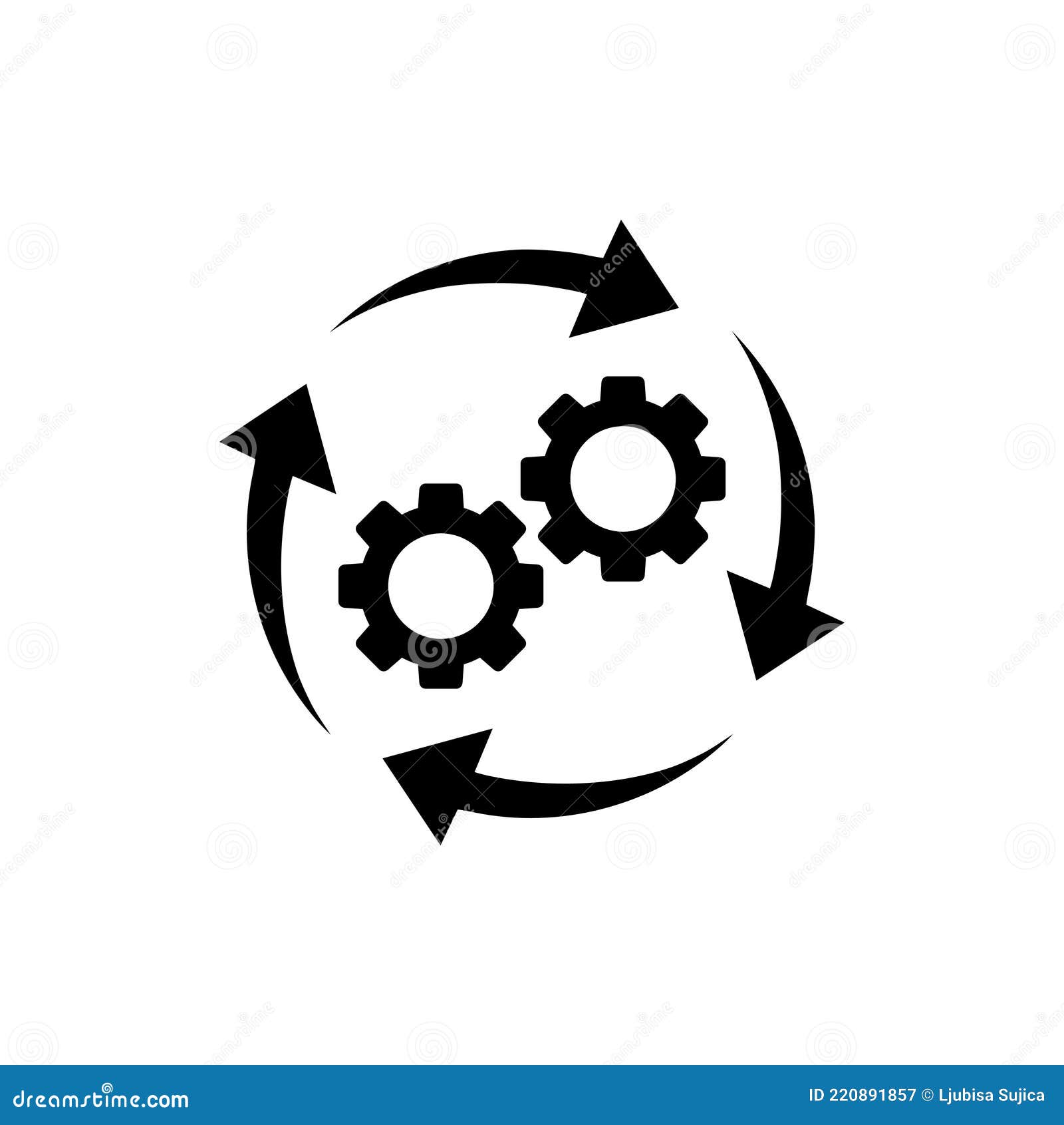 Process Icon in Flat Style Isolated on White Background Stock Vector ...