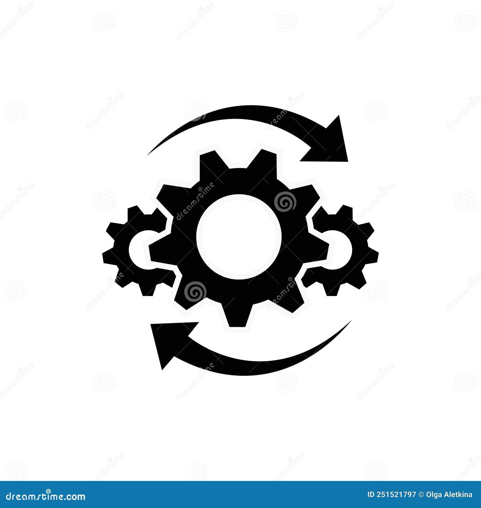 Process Icon in Flat Style Isolated on White. Process Symbol in Black ...