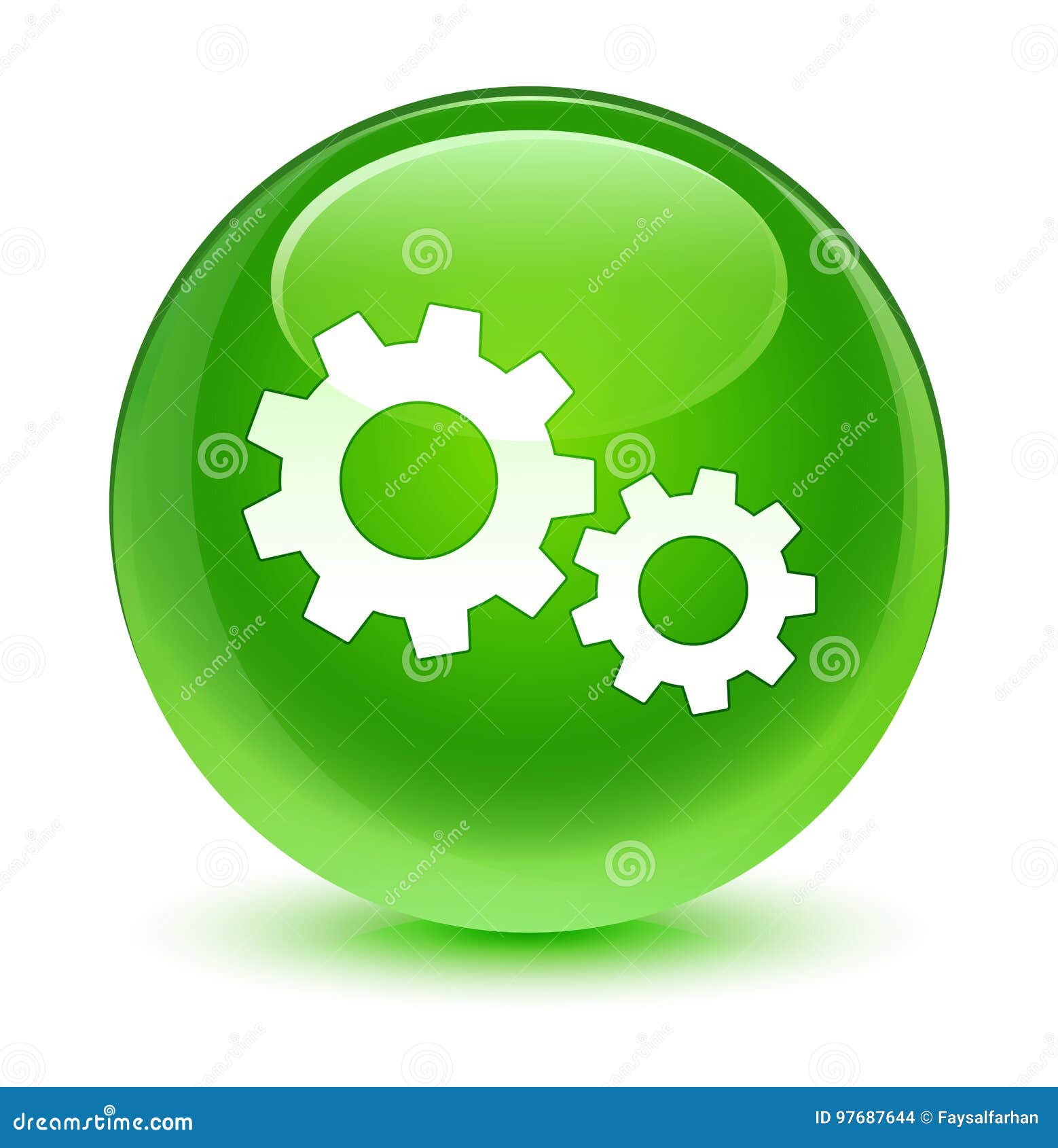 Process Icon Glassy Green Round Button Stock Illustration ...