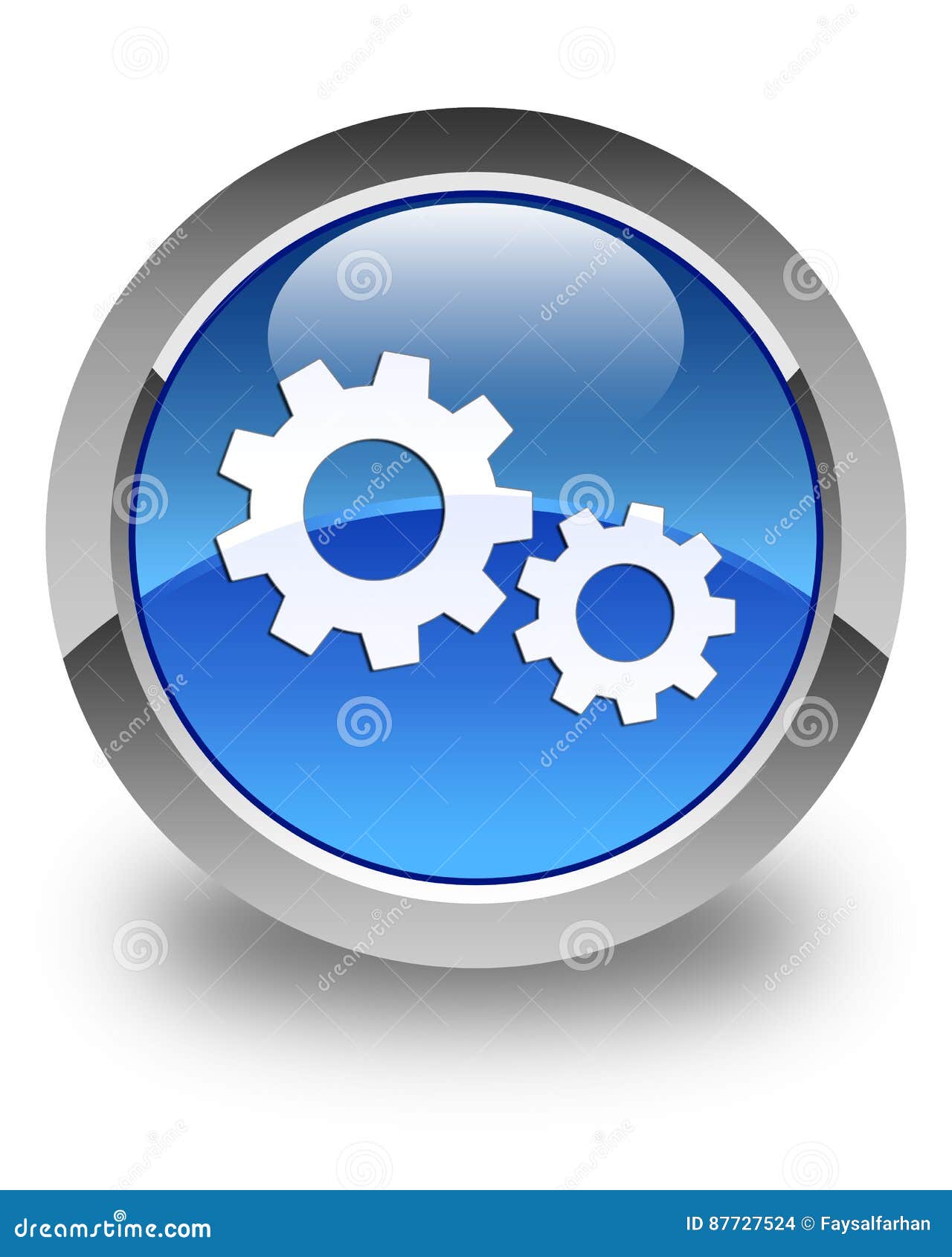 Process Icon Glossy Blue Round Button Stock Illustration - Illustration ...