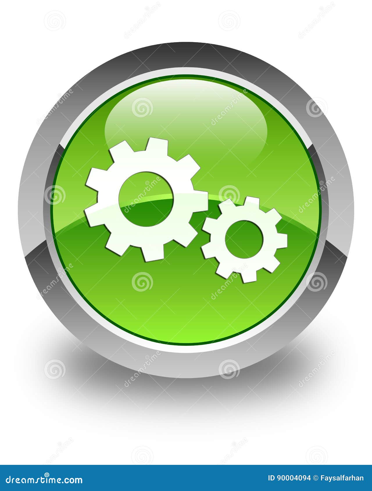 Process Icon Glossy Green Round Button Stock Illustration ...