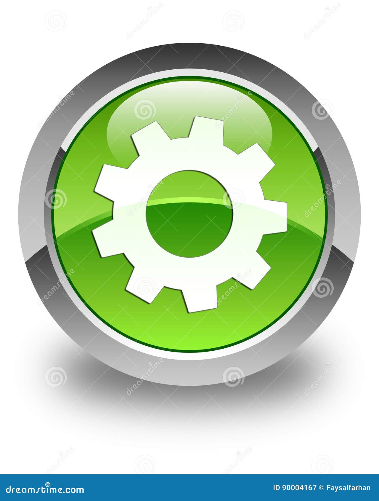 Process Icon Glossy Green Round Button Stock Illustration ...
