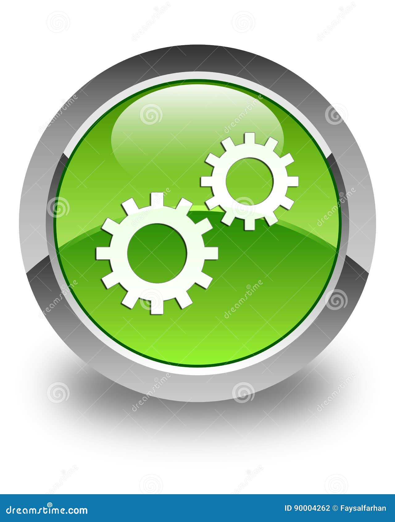 Process Icon Glossy Green Round Button Stock Illustration ...