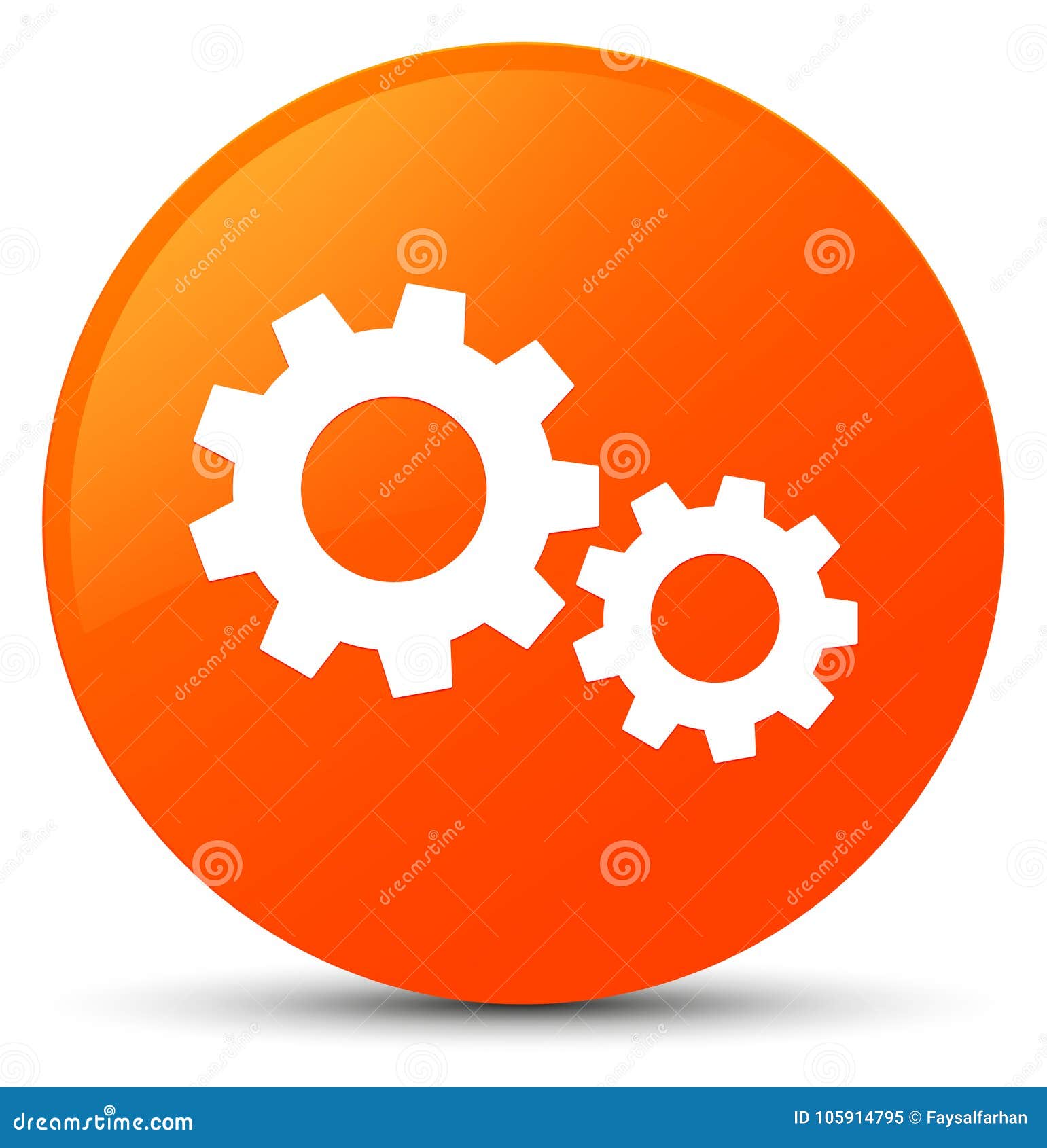 Process Icon Orange Round Button Stock Illustration - Illustration of ...