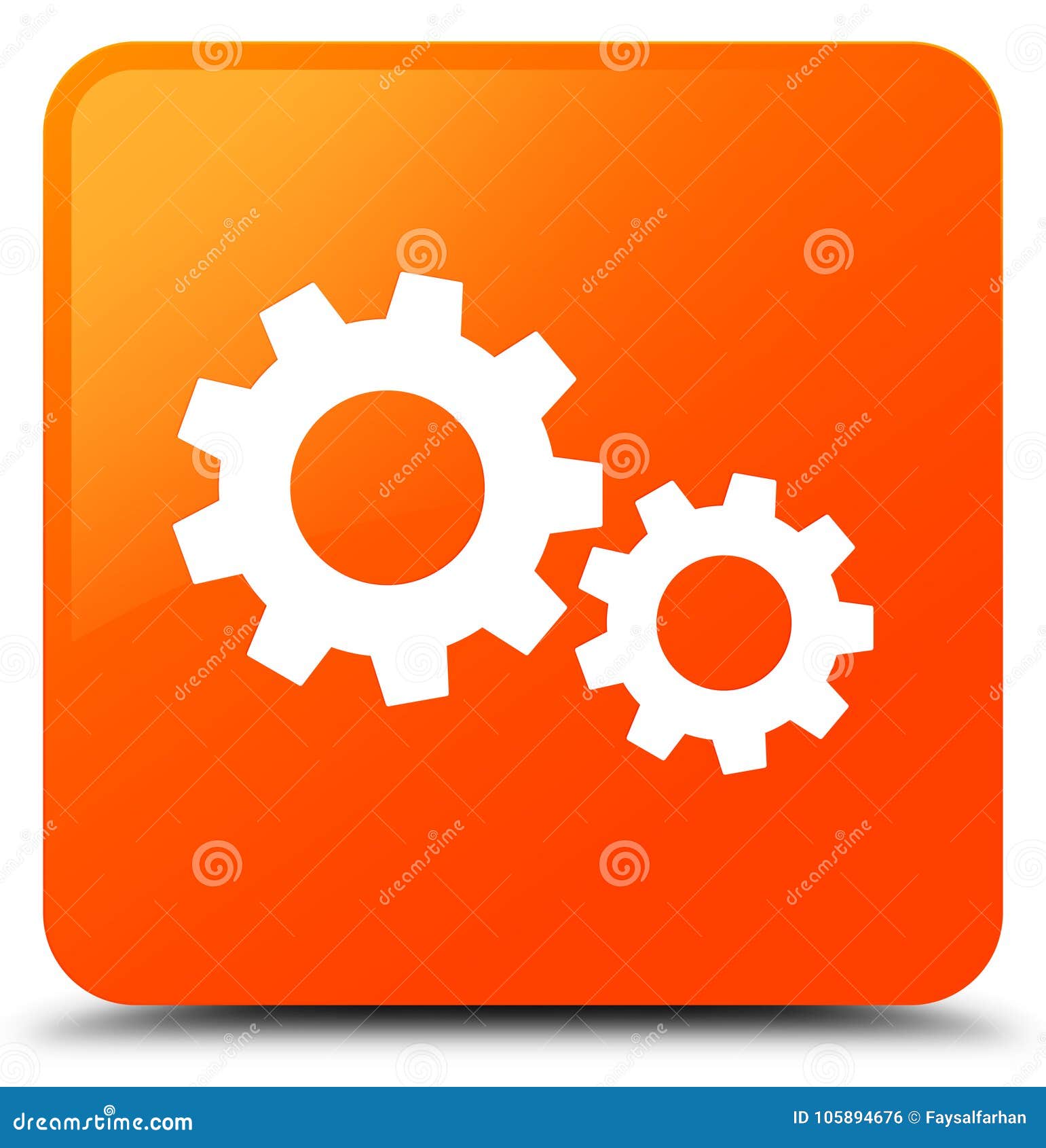 Process Icon Orange Square Button Stock Illustration - Illustration of ...
