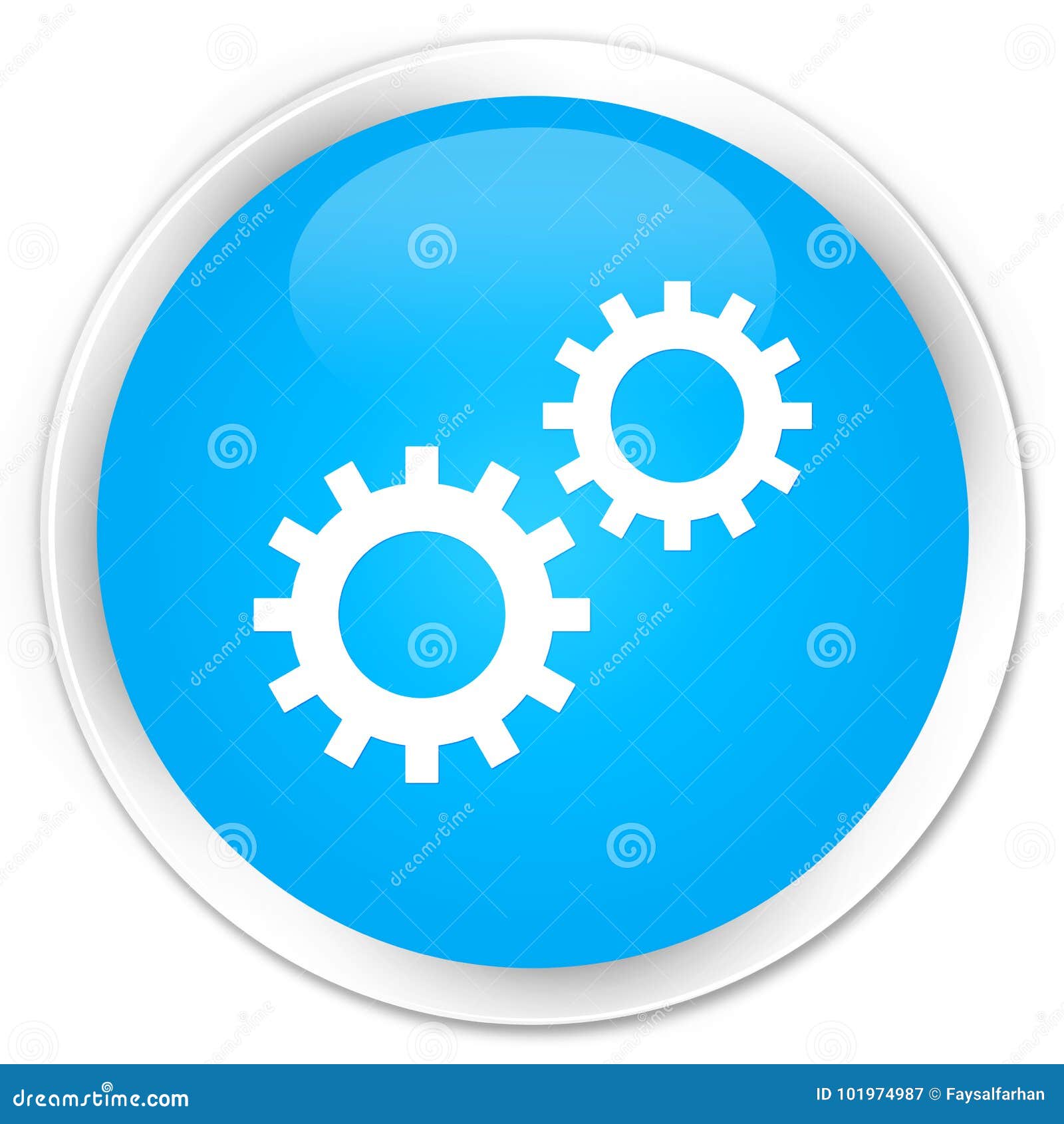 Process Icon Premium Cyan Blue Round Button Stock Illustration ...