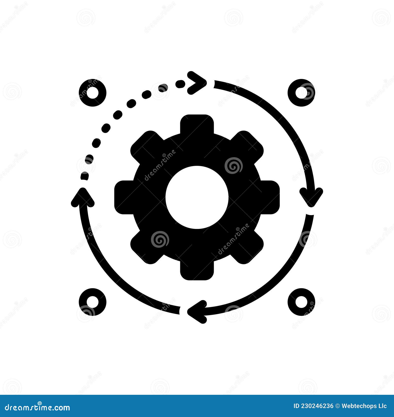 Black Solid Icon for Process, Procedure and Action Stock Vector ...