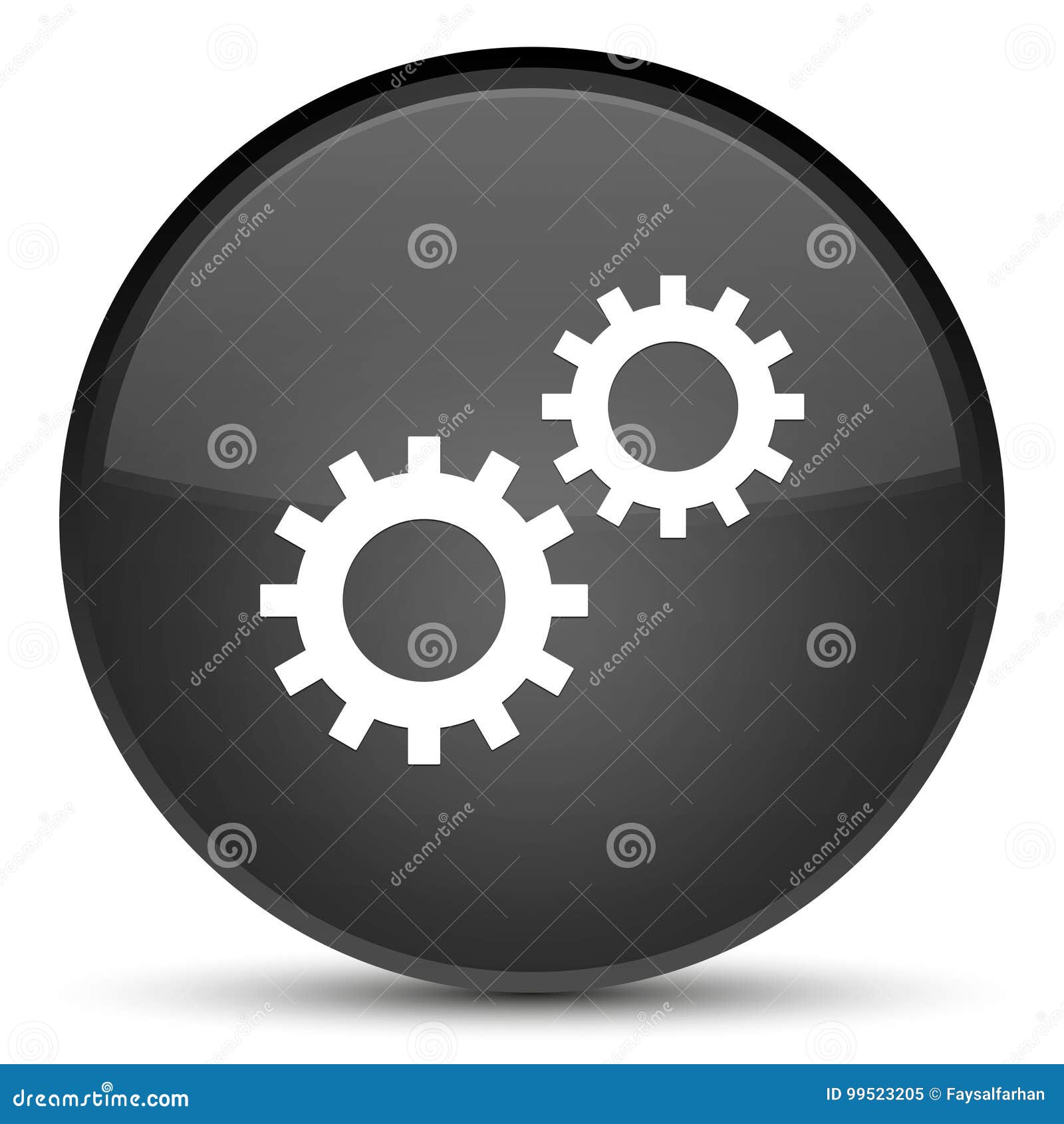 Process Icon Special Black Round Button Stock Illustration ...