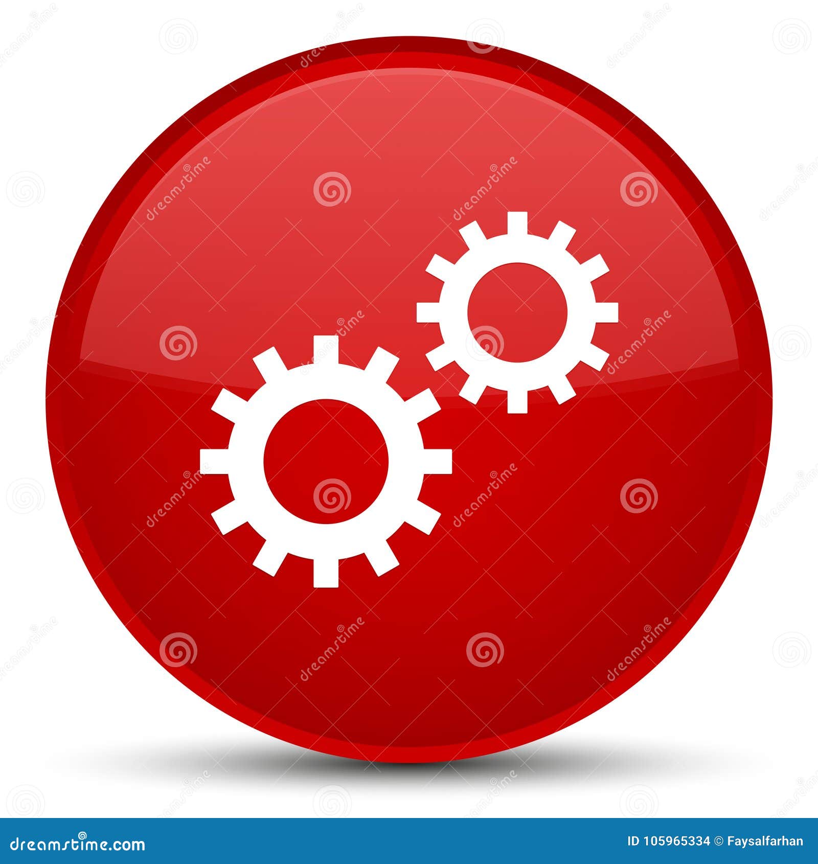 Process Icon Special Red Round Button Stock Illustration - Illustration ...