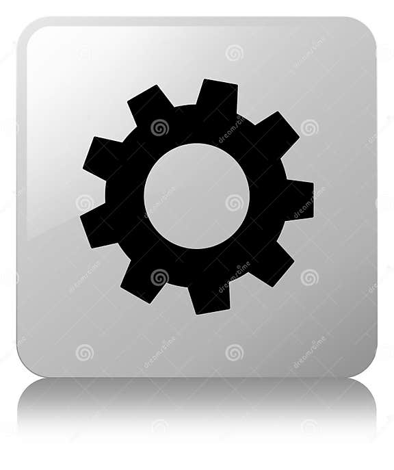 Process Icon White Square Button Stock Illustration - Illustration of ...