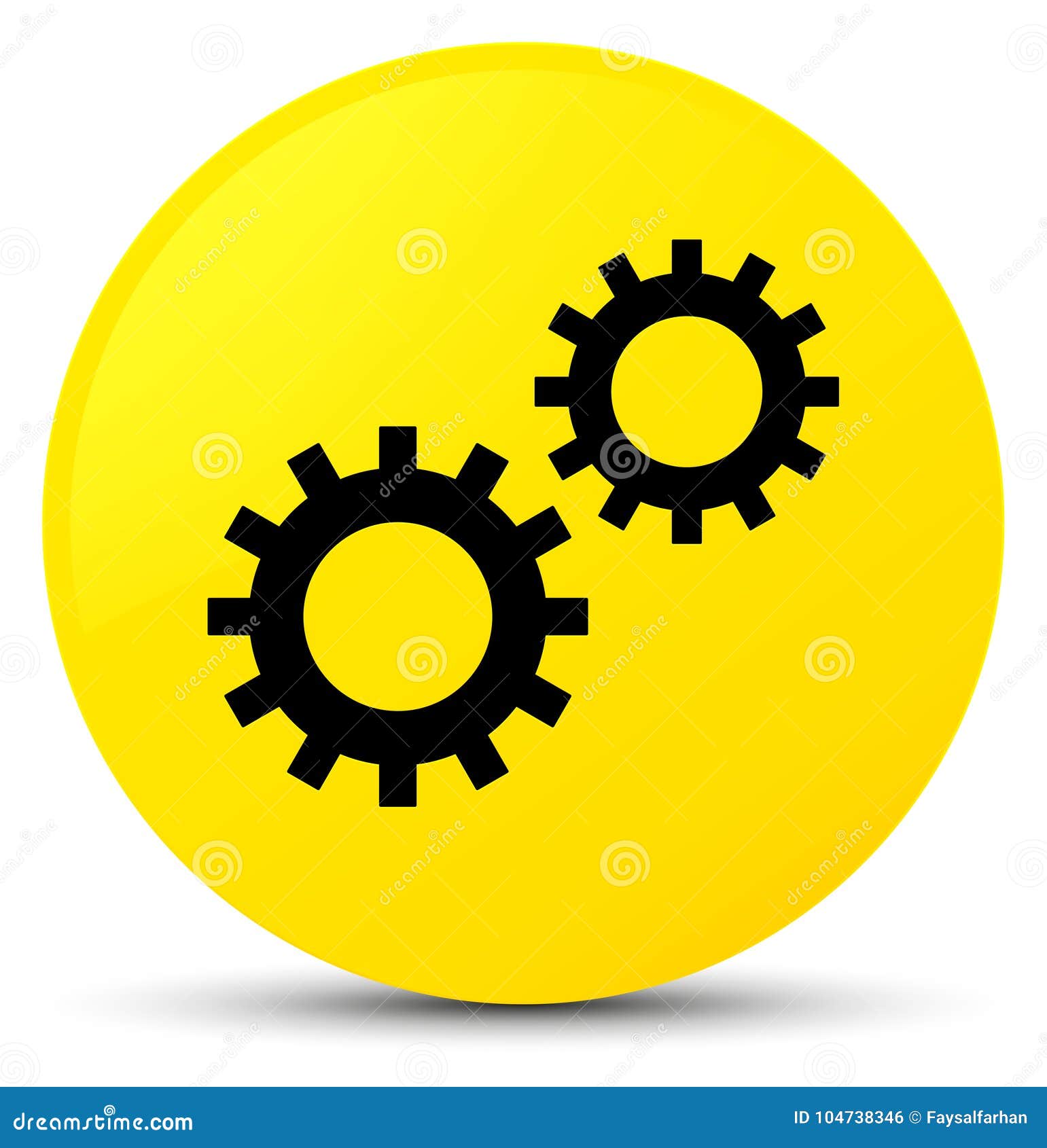 Process Icon Yellow Round Button Stock Illustration - Illustration of ...