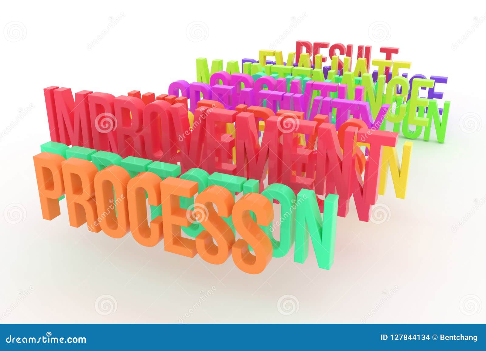 Process & Improvement, Business Conceptual Colorful 3D Words ...