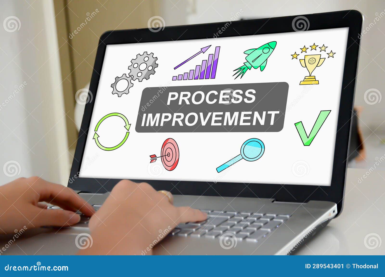 Process Improvement Concept on a Laptop Screen Stock Image - Image of ...