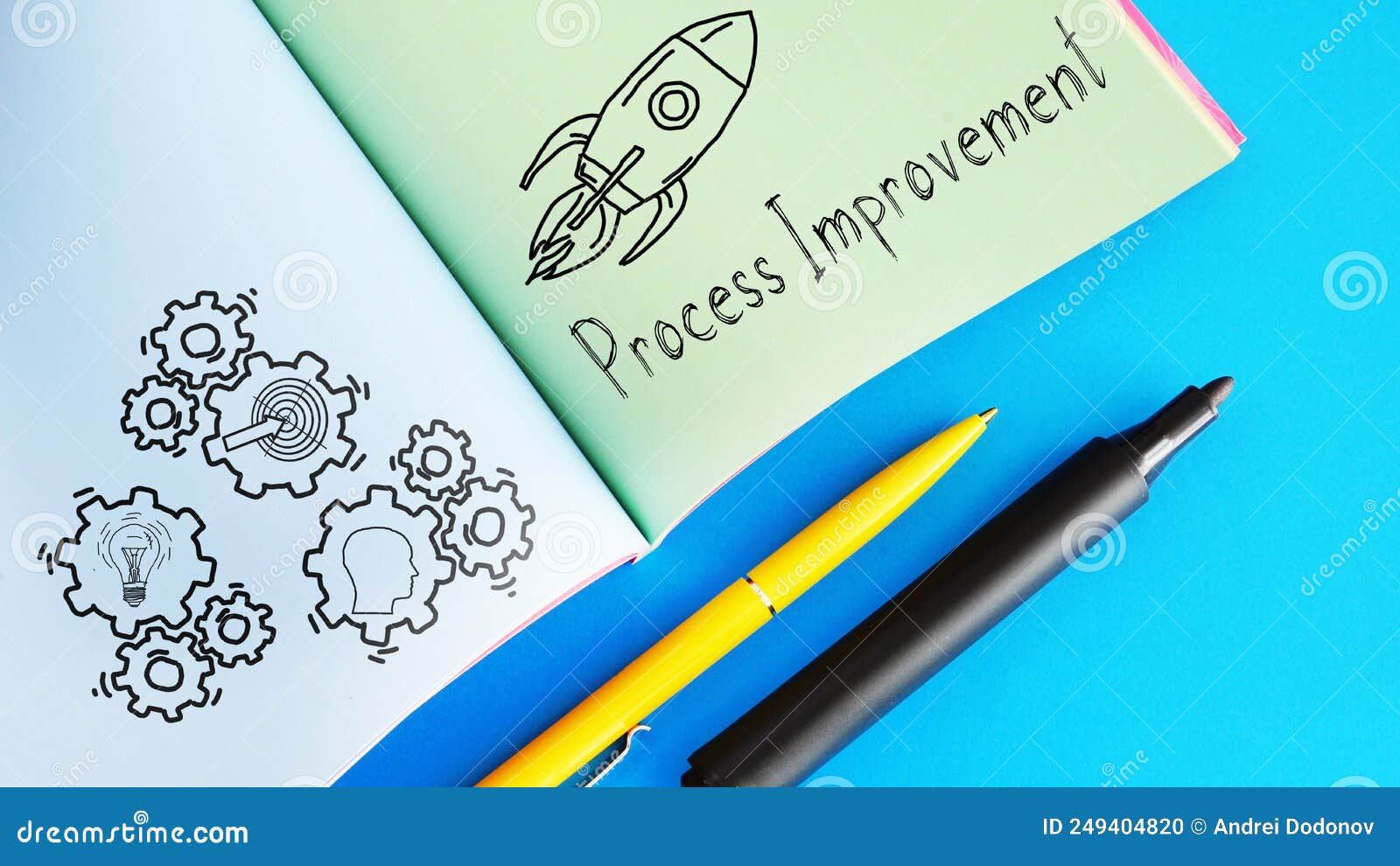 Process Improvement is Shown Using the Text Stock Photo - Image of plan ...