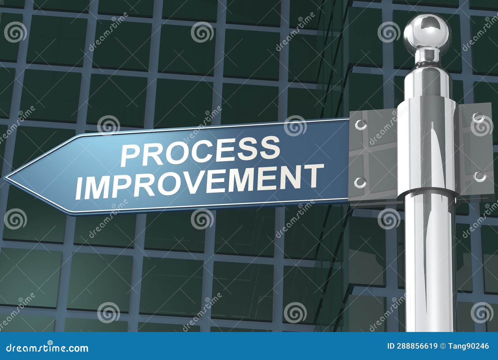 Process Improvement Word on Road Sign with Building As Background Stock ...