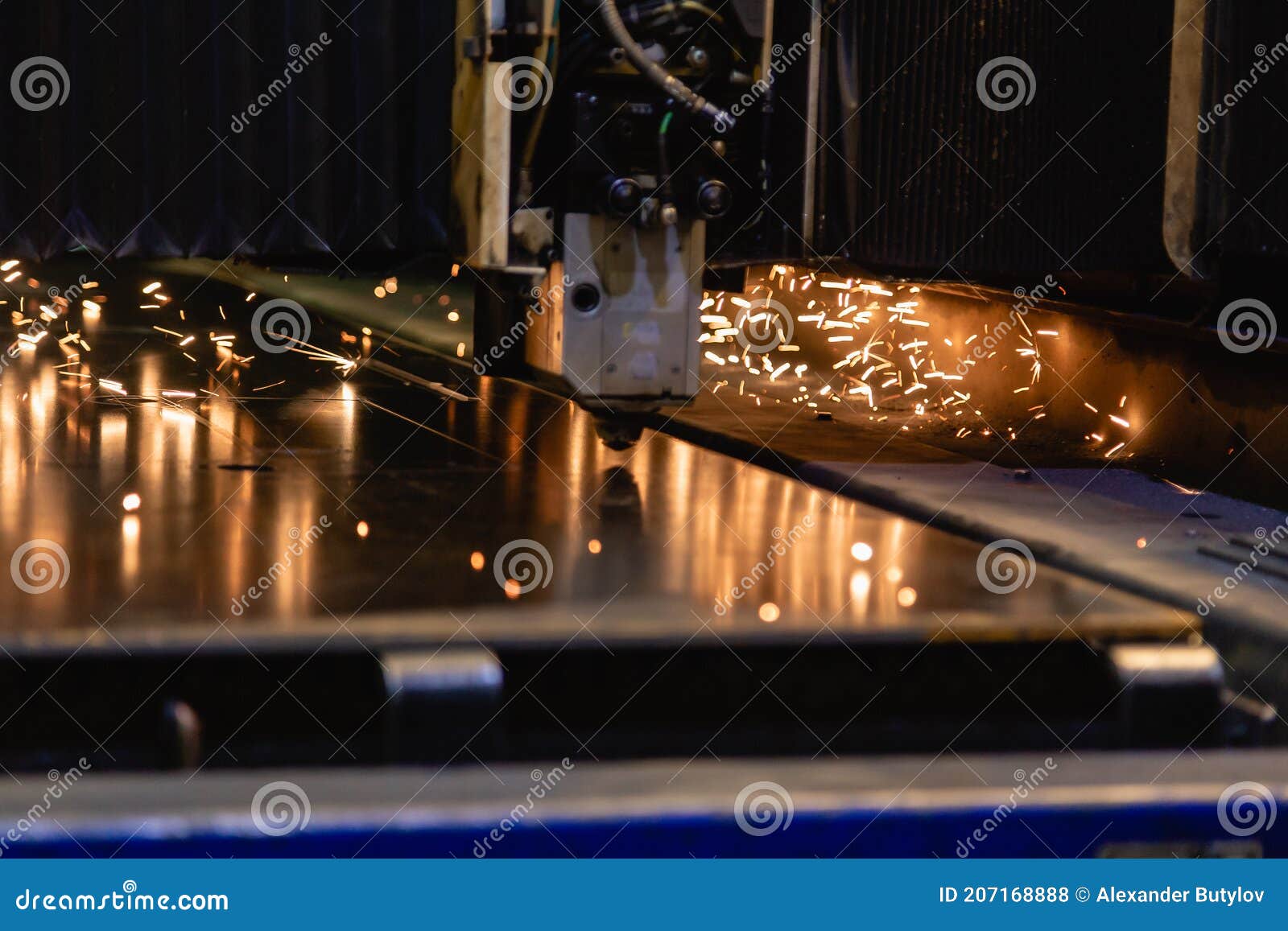 Process of Industrial Laser Cutting of Sheet Metal Stock Photo - Image ...