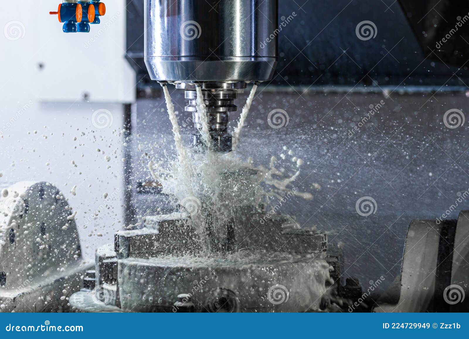 A Process of Industrial Wet Milling in 5-axis Cnc Machine with Coolant ...