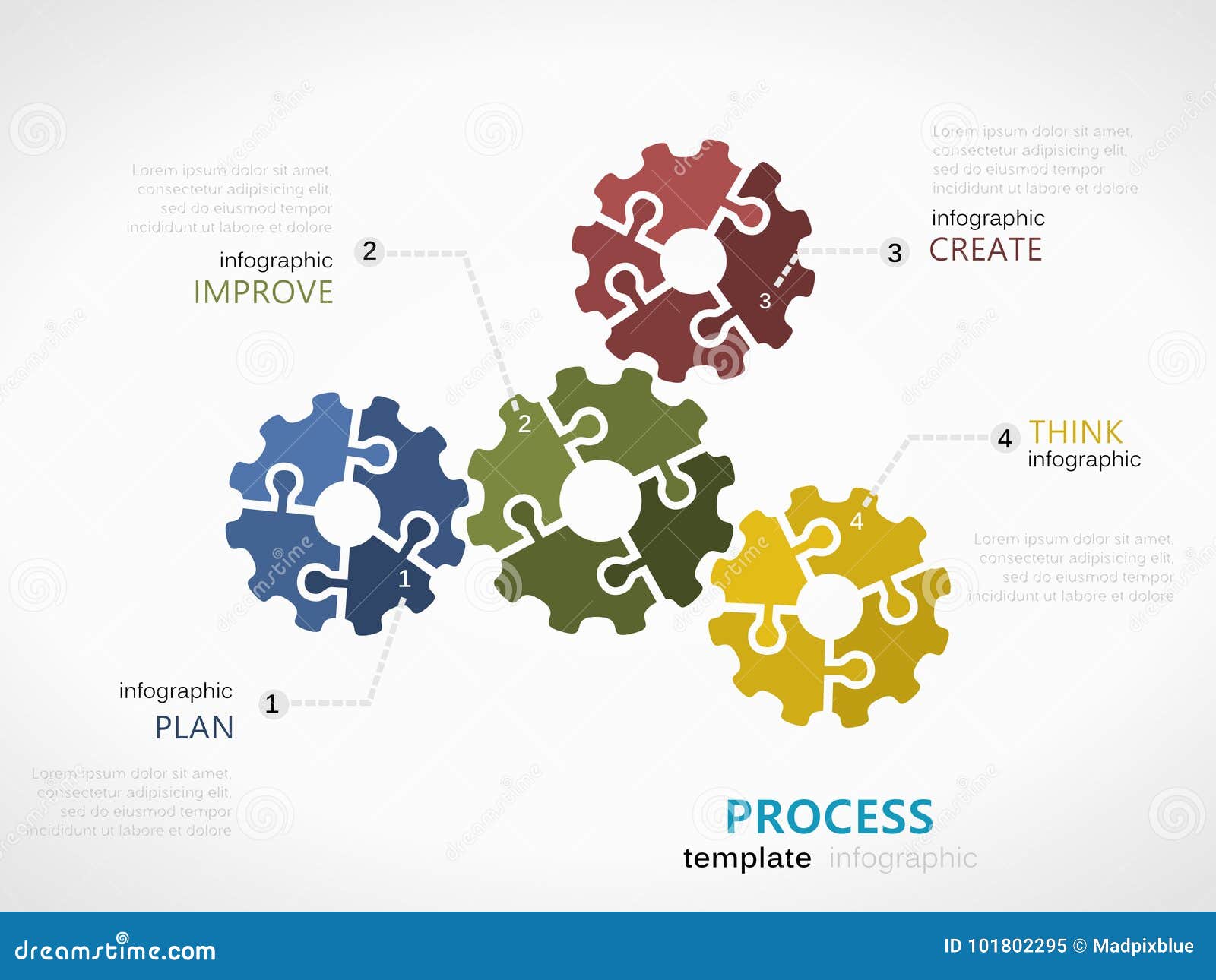 Process improvement stock vector. Illustration of pieces - 101802295