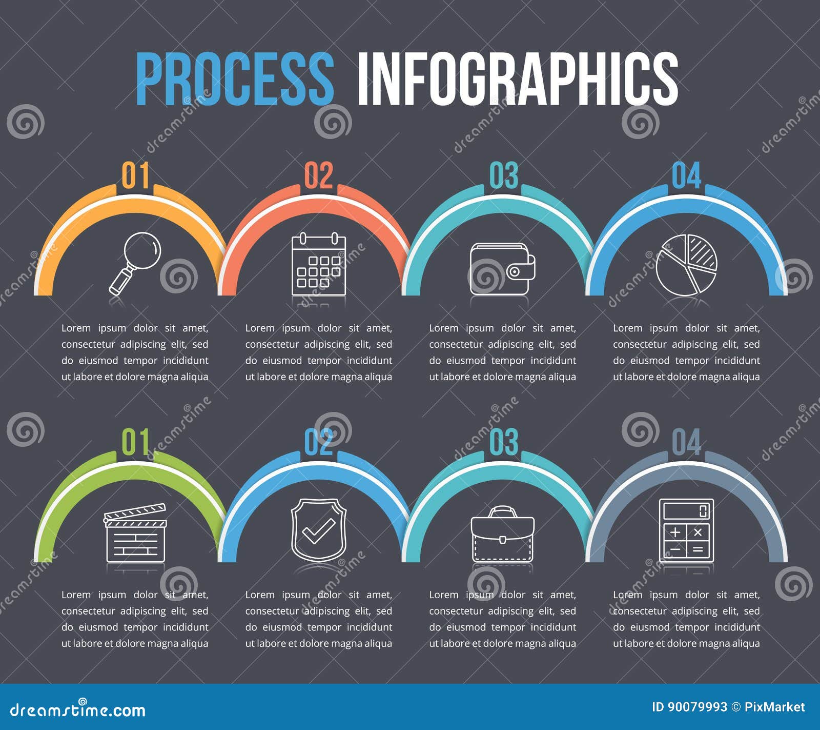 Process Infographics stock vector. Illustration of business - 90079993