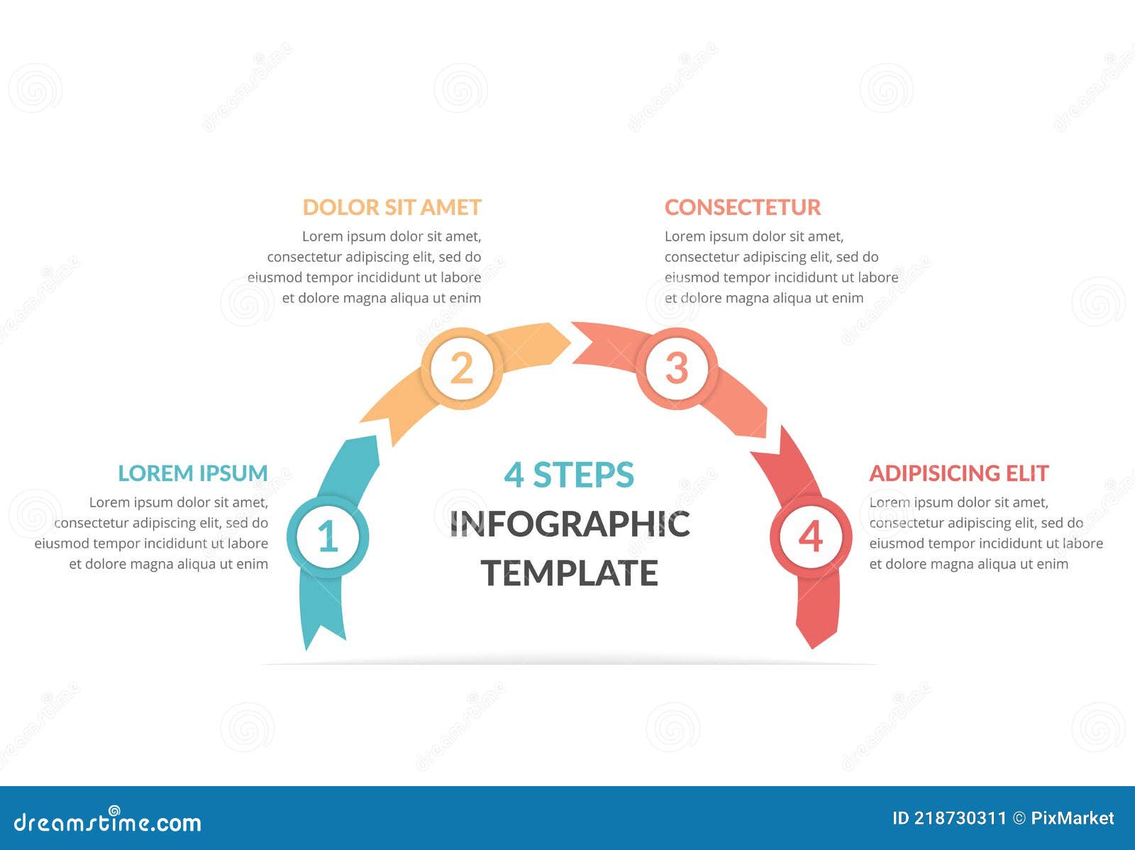 Process Infographics - 4 Steps Stock Vector - Illustration of flow ...