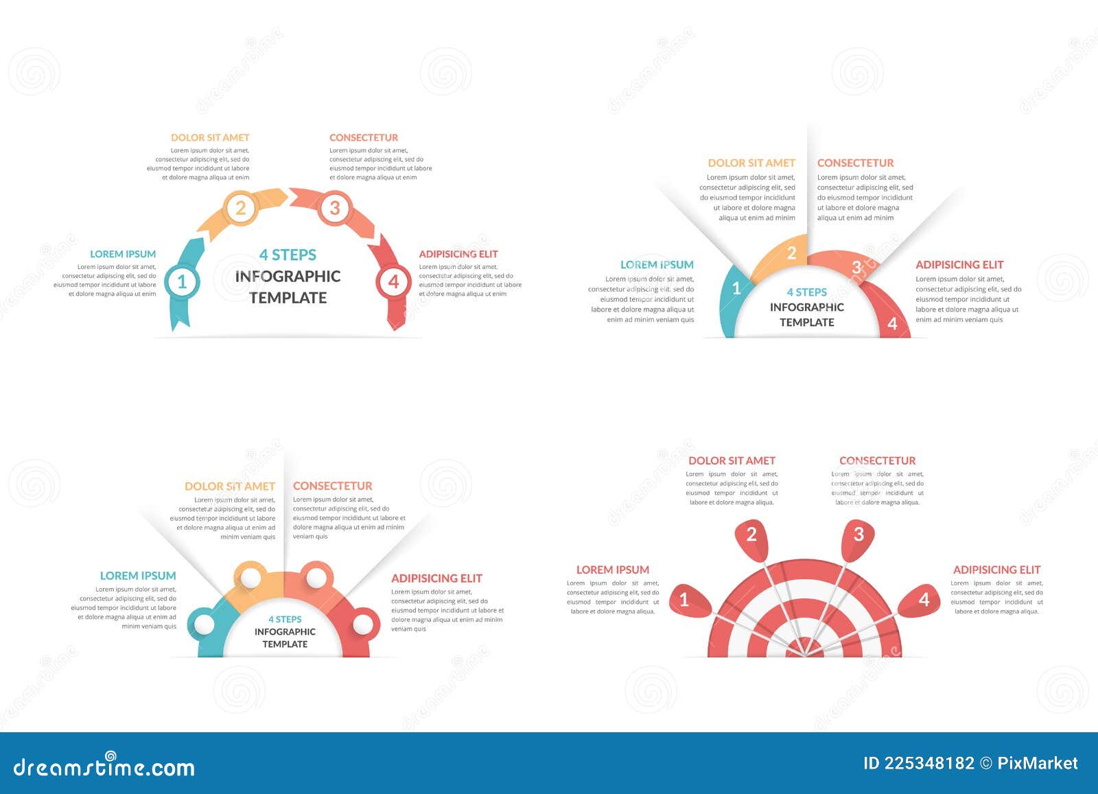 Process Infographics - 4 Steps Stock Vector - Illustration of color ...