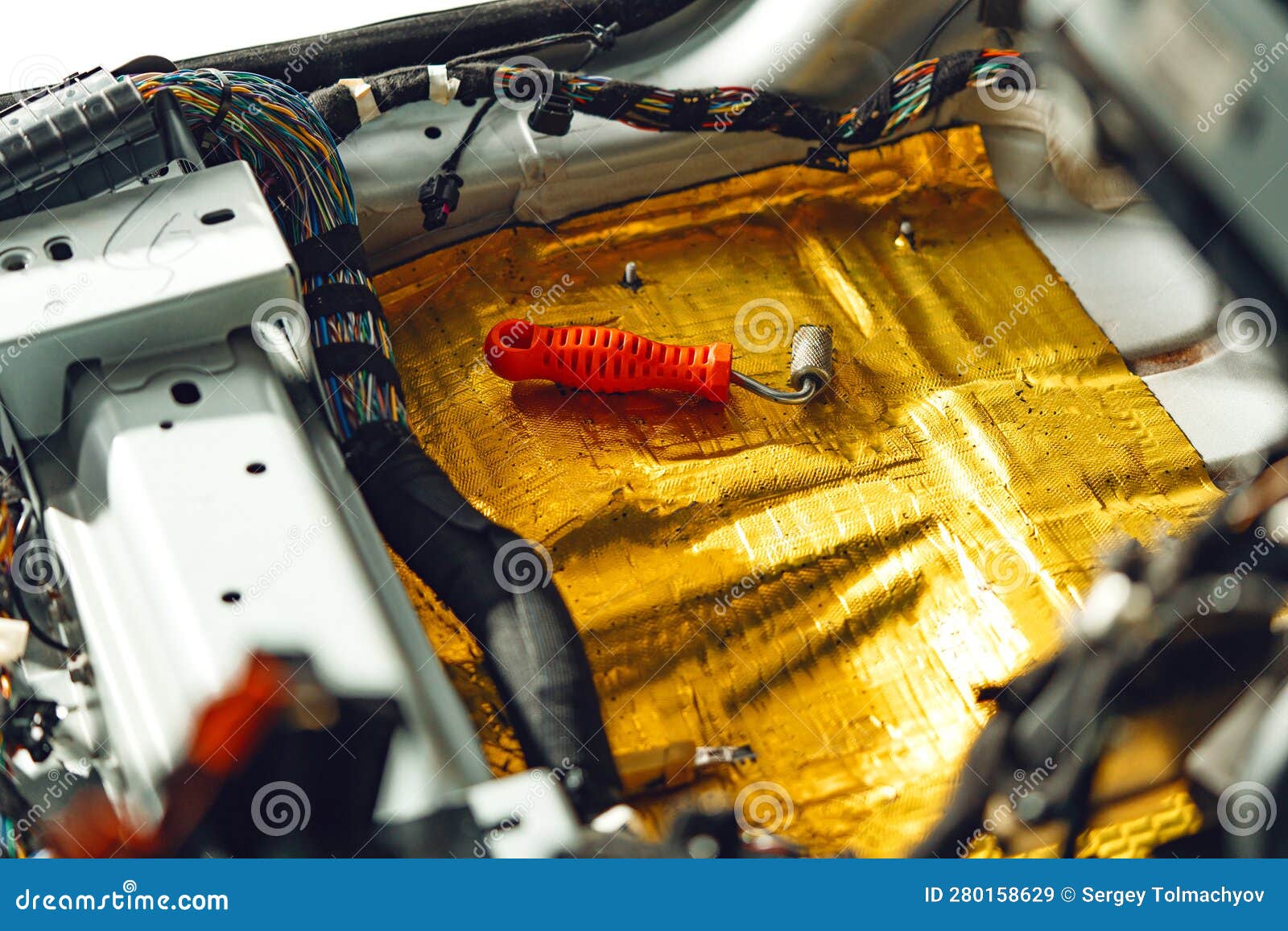 Process of Installation Car Soundproofing Material in Car Service Stock ...