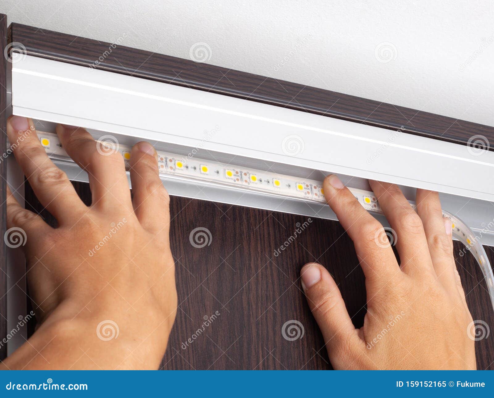 Process Installation of Decorative Led Lighting Stock Image - Image of ...