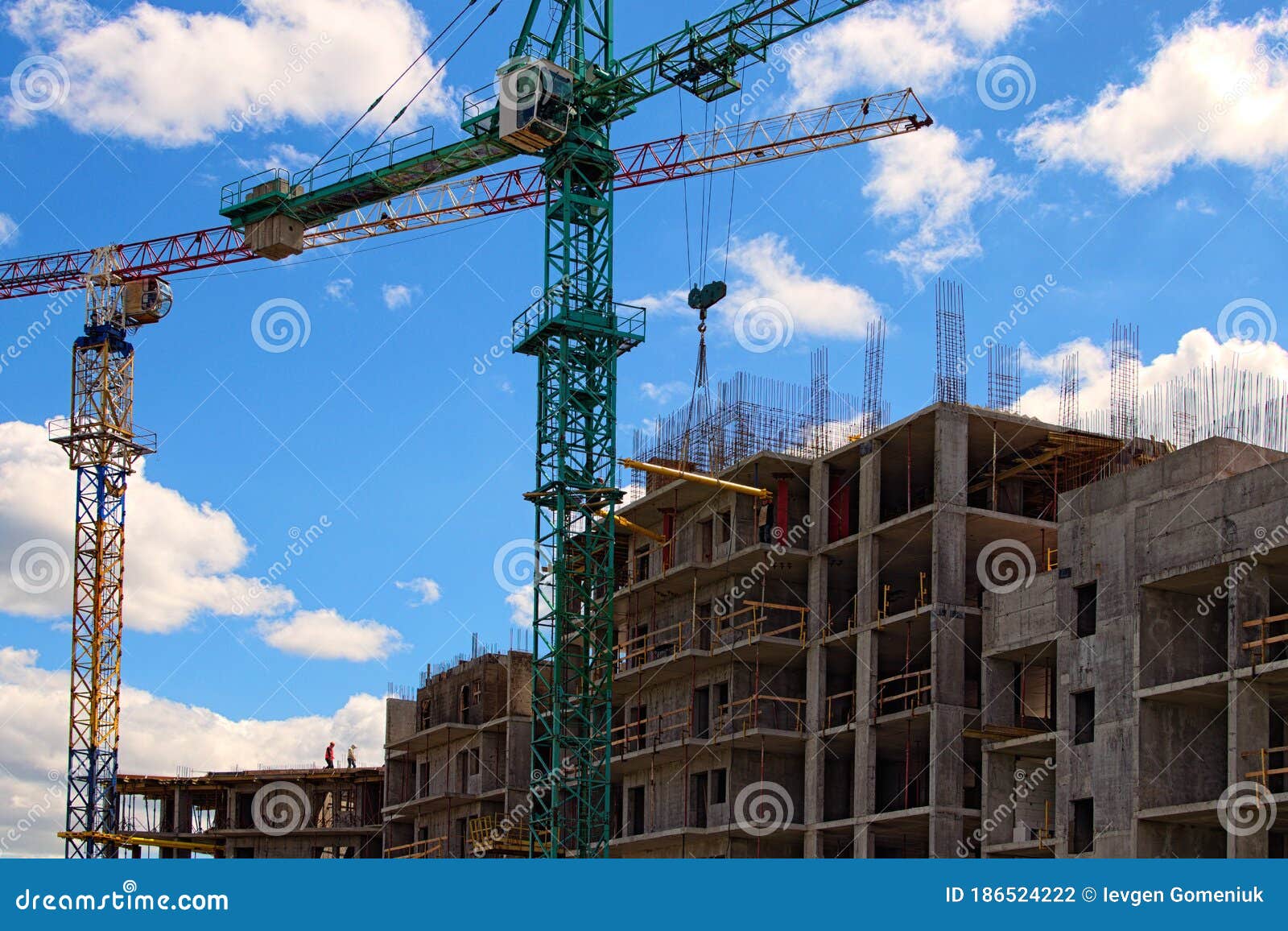 The Process of Installation Tower Crane. Installation Work. Tower Crane ...