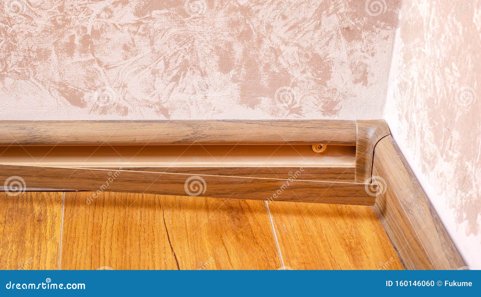 Process Installing Baseboard,mounting and Assembly Plinth Close-up ...