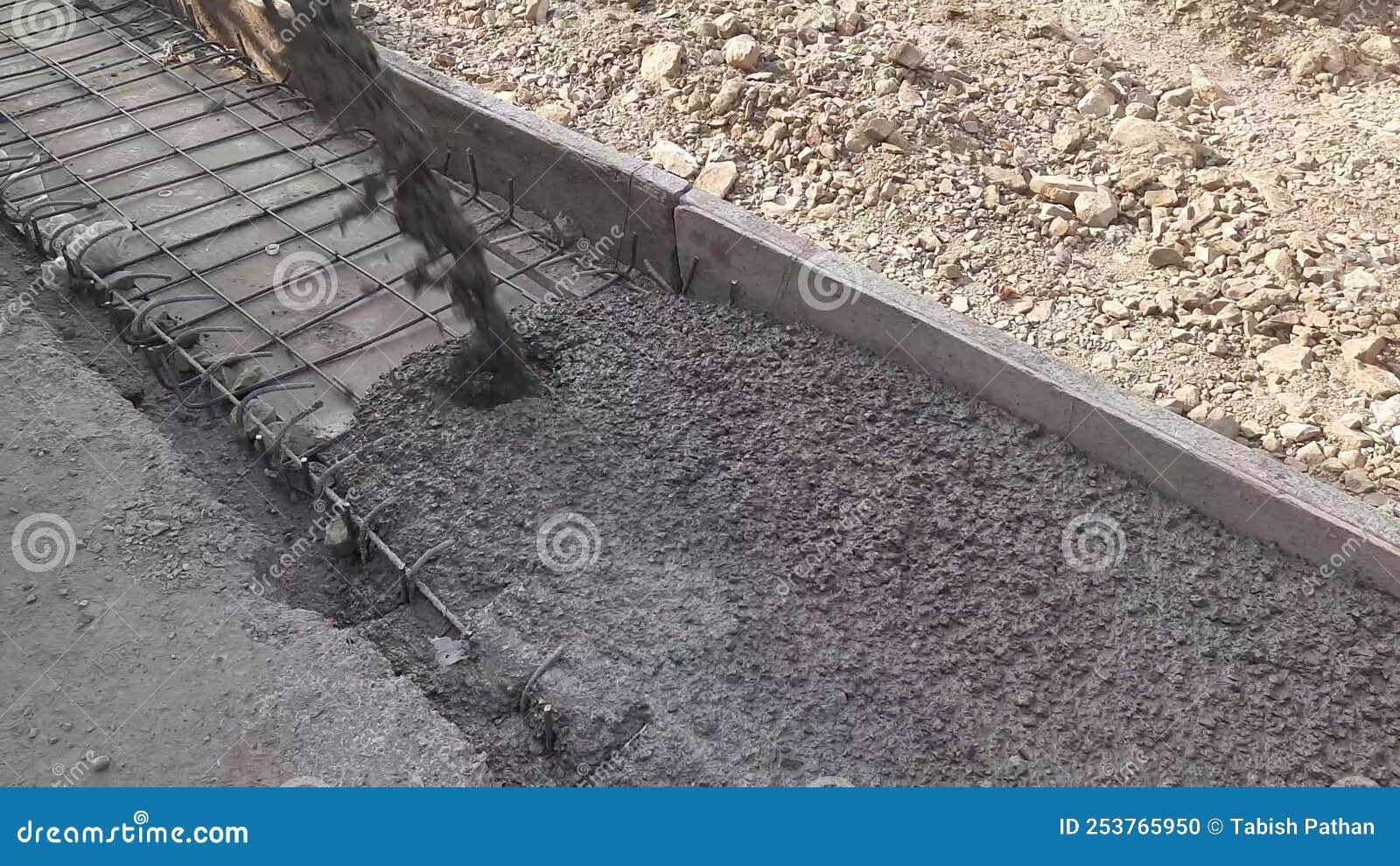 Process of Installing Construction of New Sidewalks Laying Concrete ...