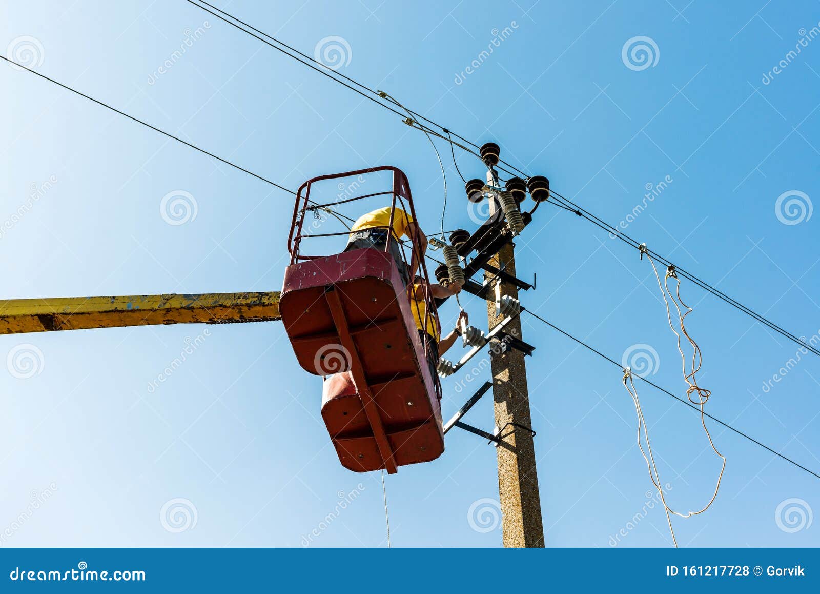 The Process of Installing an Electrical Disconnector Using a Hoist ...