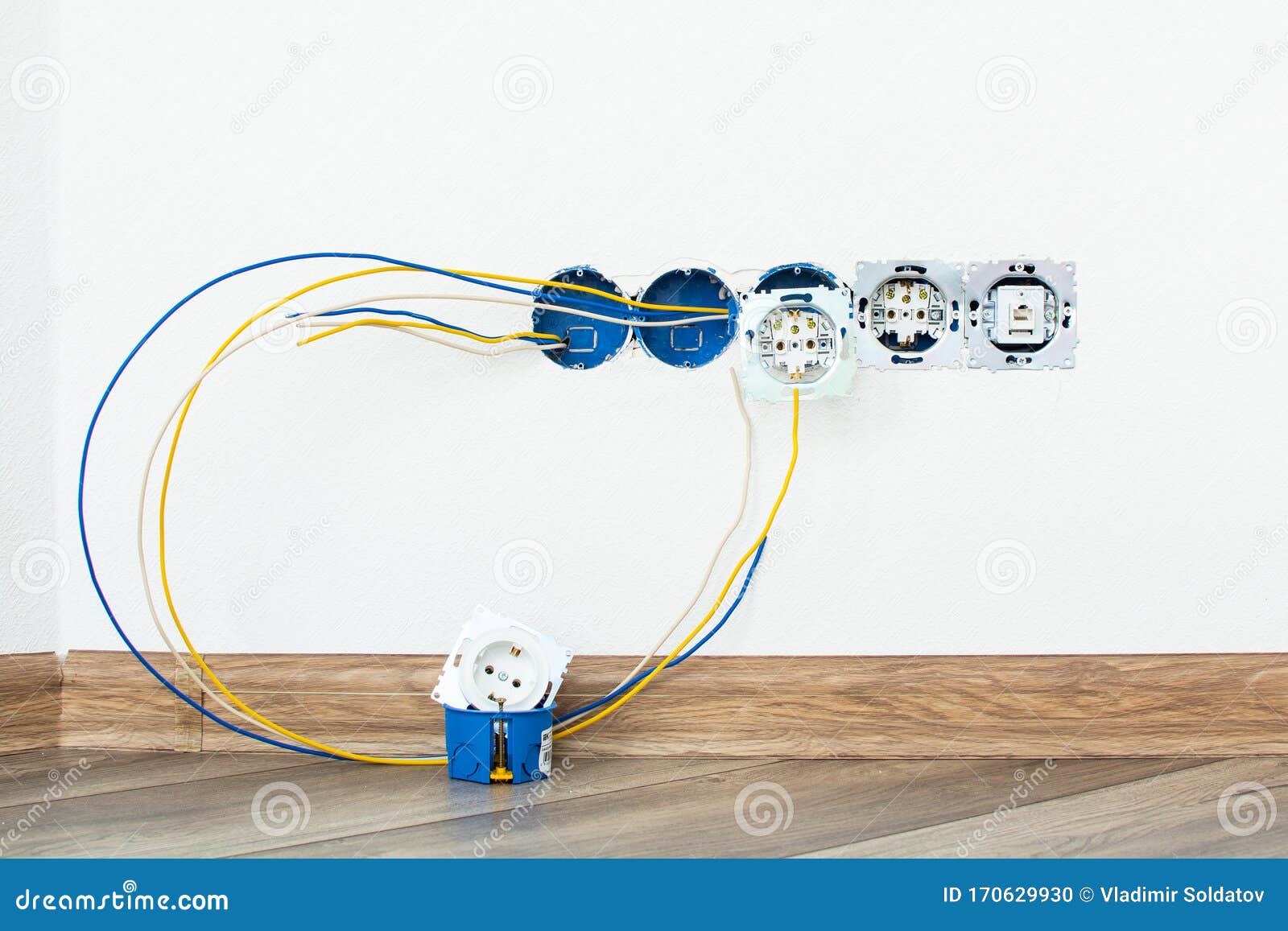 The Process of Installing Sockets in the House Stock Photo - Image of ...