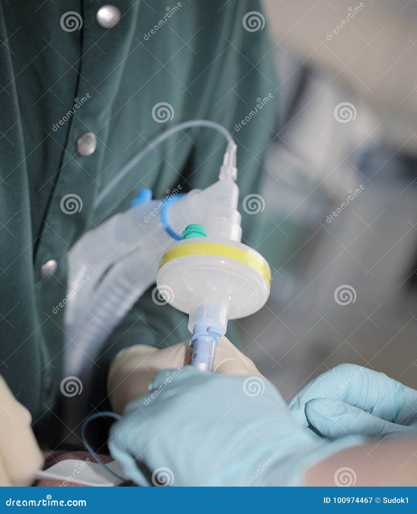 The Process of Intubation and Care for an Anesthetized Patient Stock ...