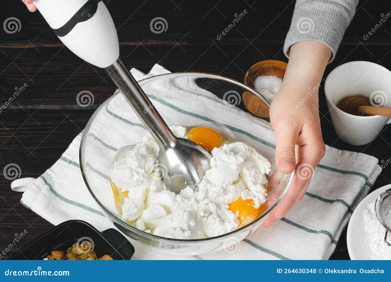 The Process of Kneading Dough. Preparing Batter Stock Photo - Image of ...