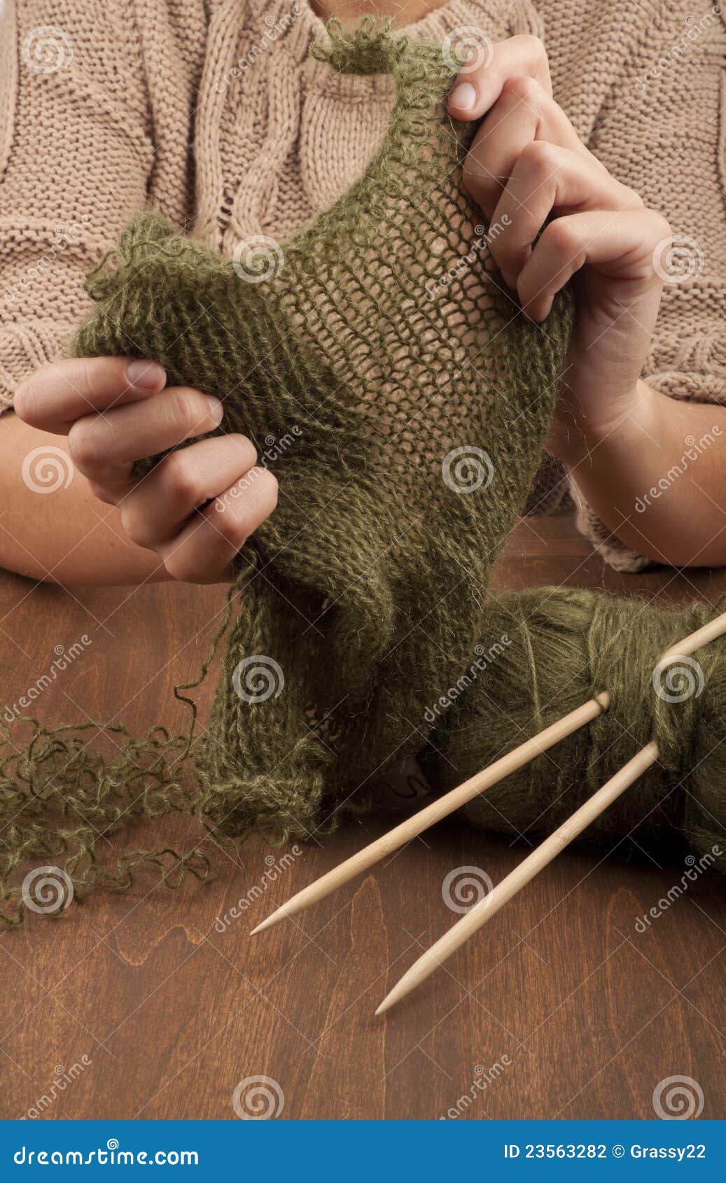 Process of knitting stock photo. Image of hobby, roll - 23563282