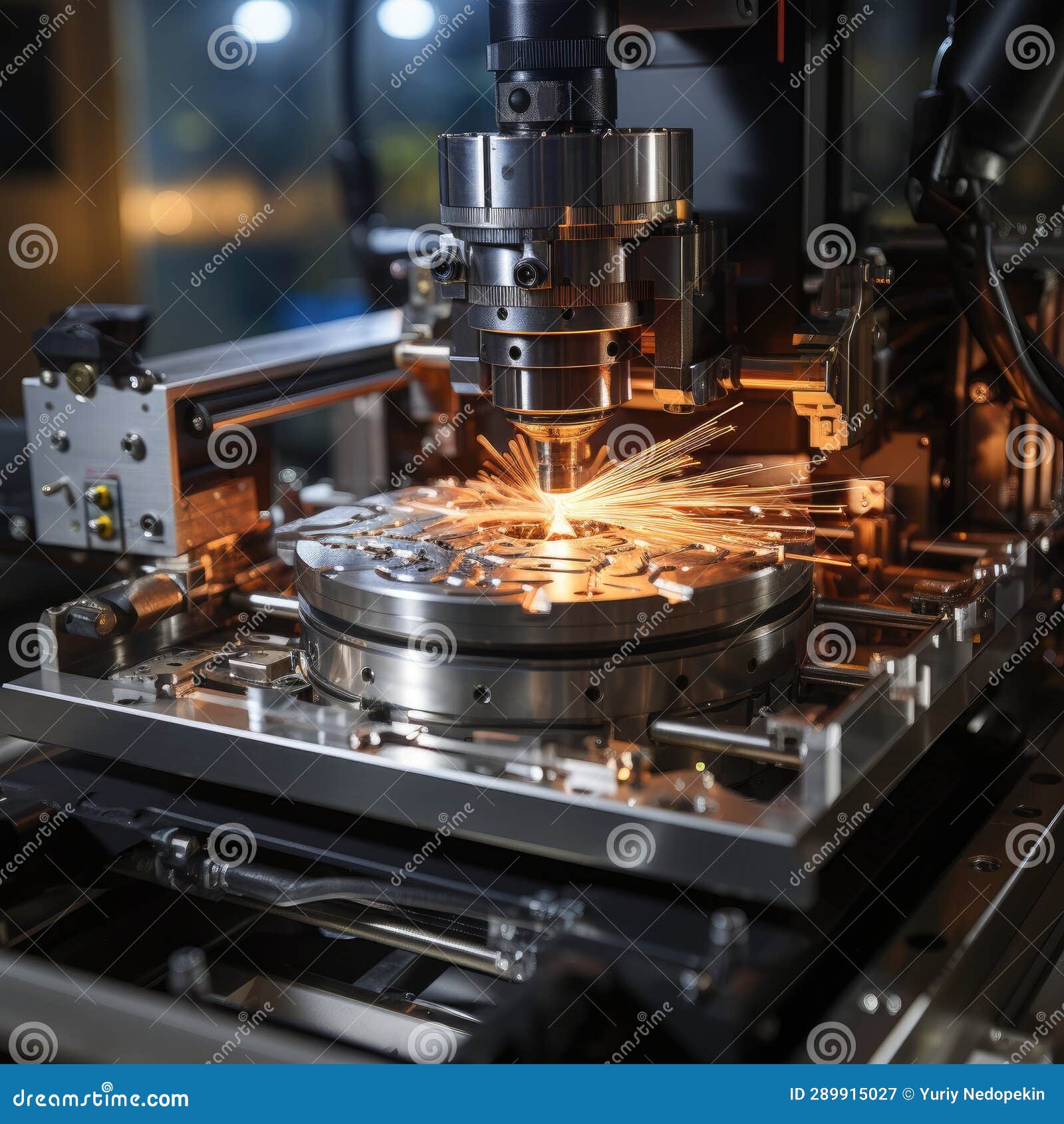 Process of Laser Manufacturing High-precision Components Stock Image ...