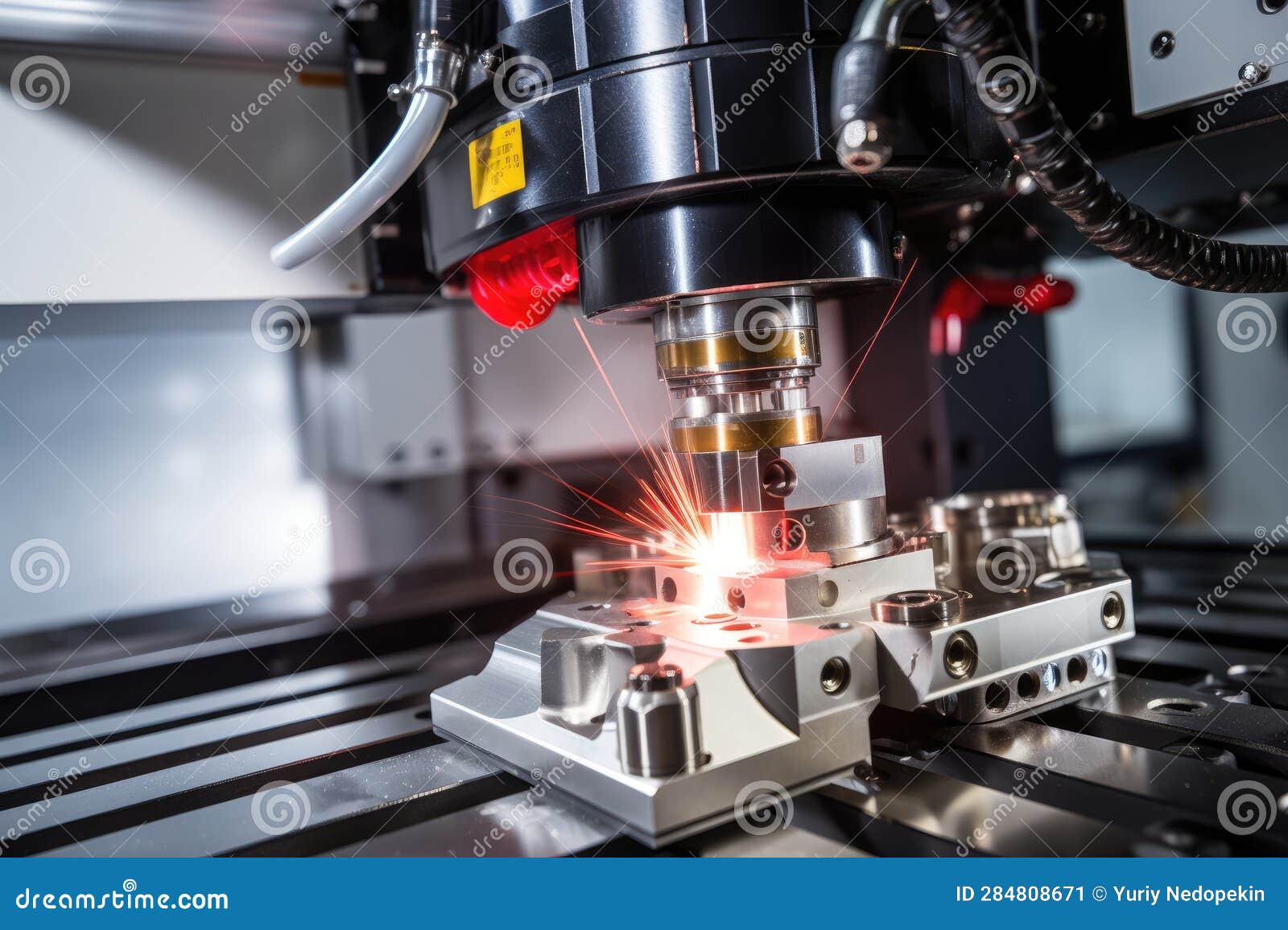 Process of Laser Manufacturing High-precision Components Stock Image ...