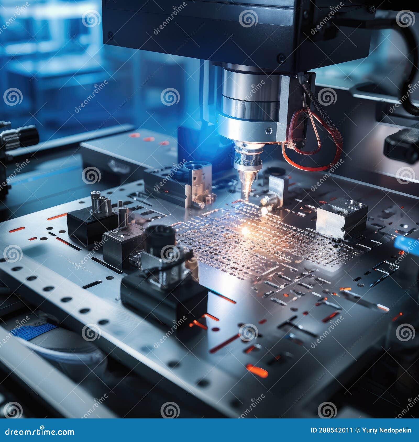 Process of Laser Manufacturing High-precision Components Stock Image ...